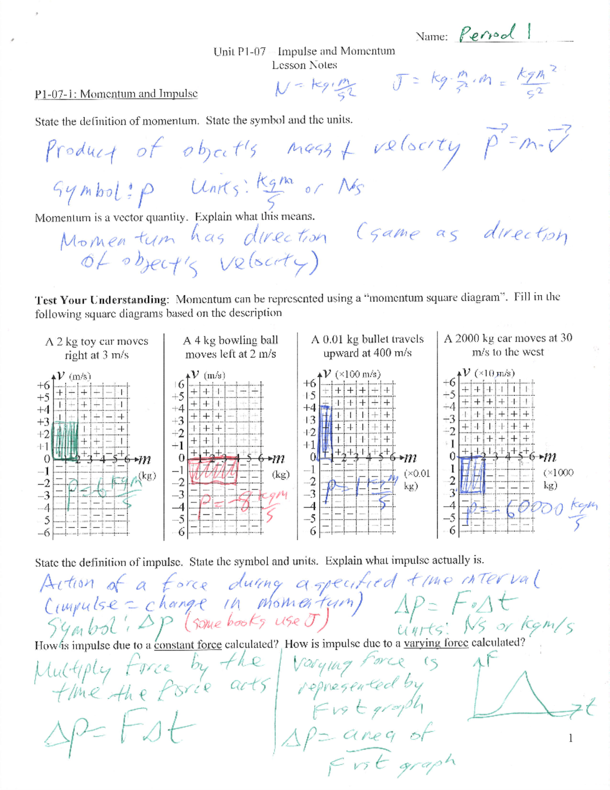 Lesson Notes Answers - Unit P1-07 - PHYS-196 - Studocu