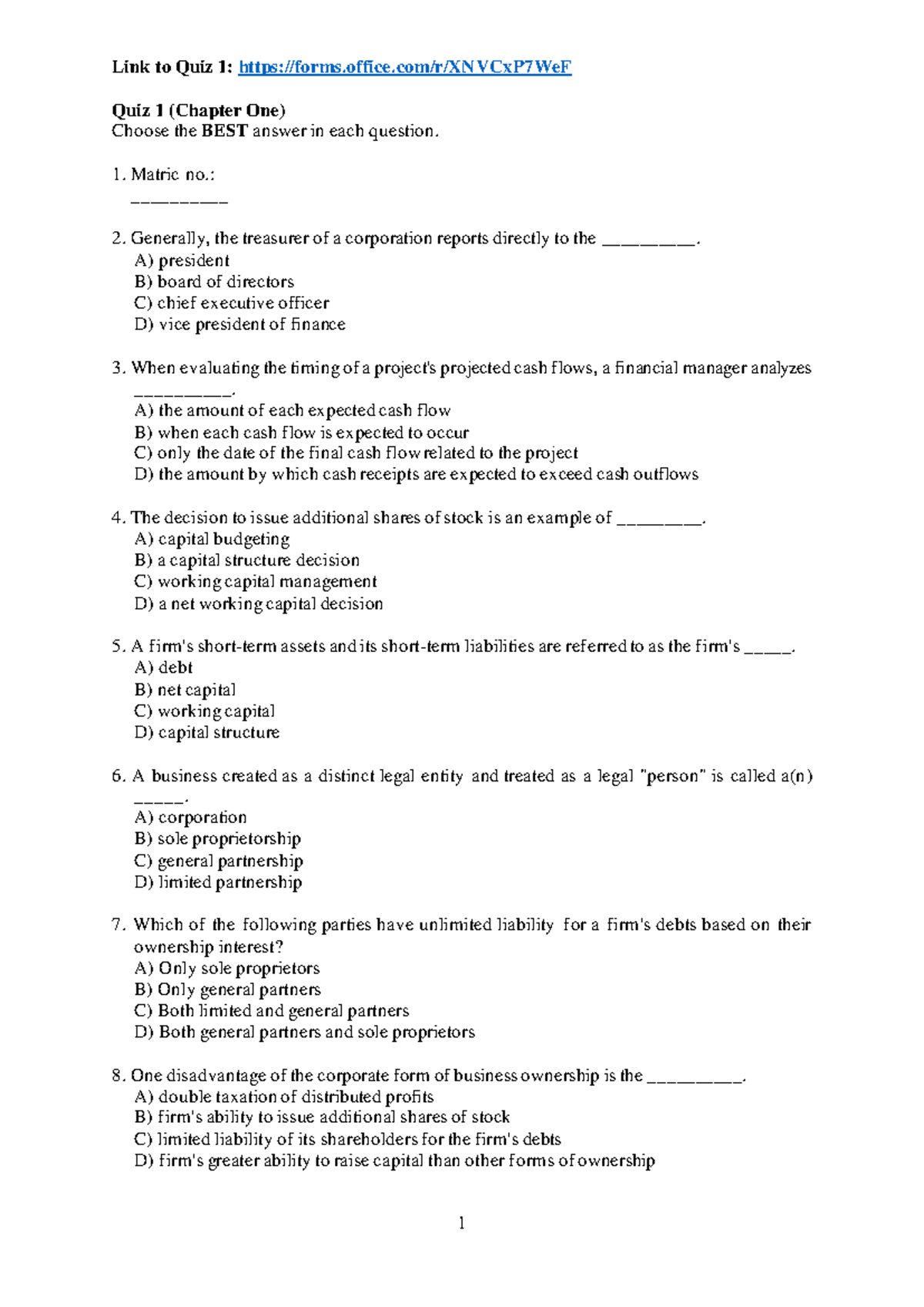 BWFF2033 (Group S) Quiz 1 v03 - 1 Link to Quiz 1: forms.office/r ...