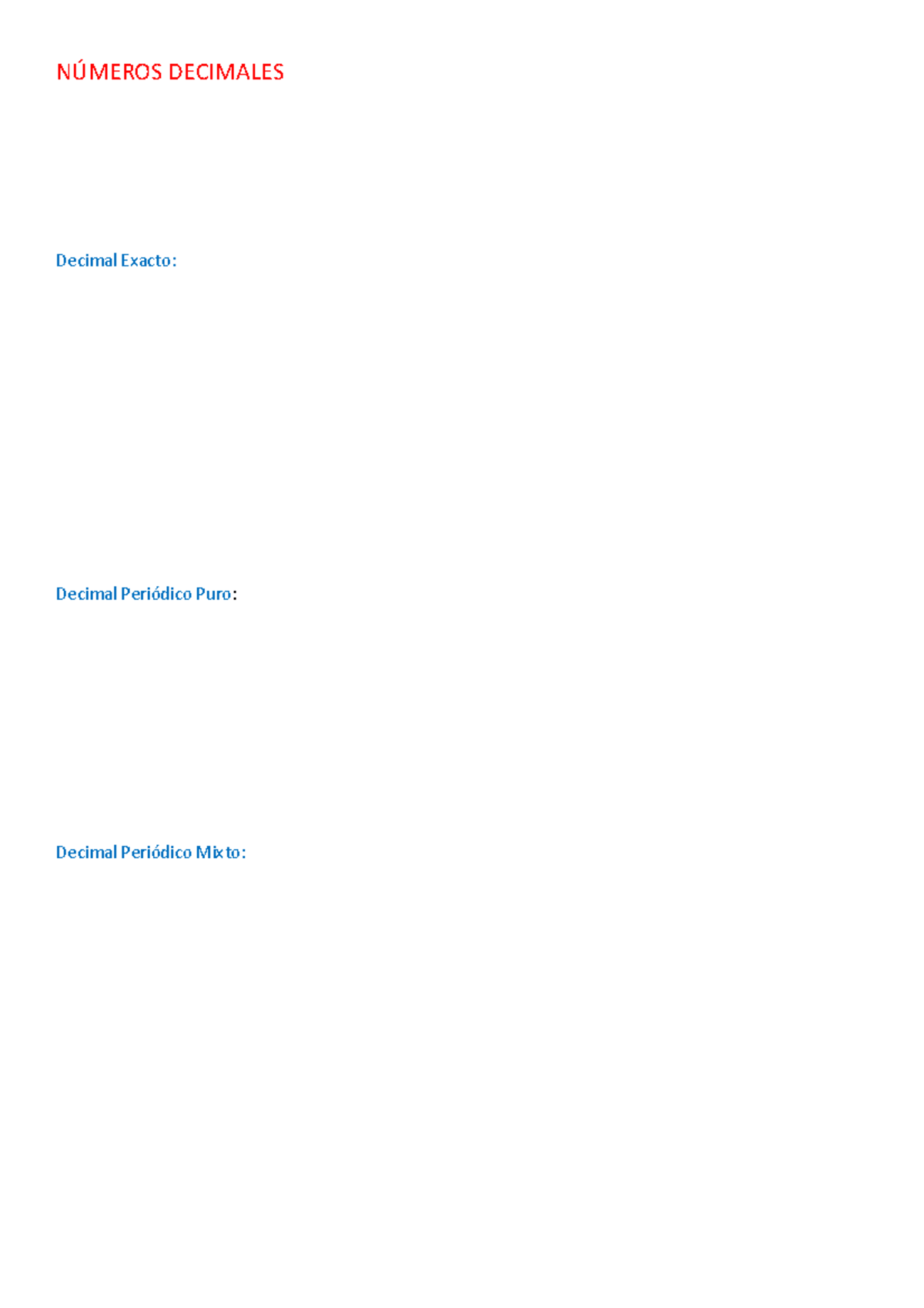 Números Decimales - Razones Y Proporciones - NÚMEROS DECIMALES Decimal ...