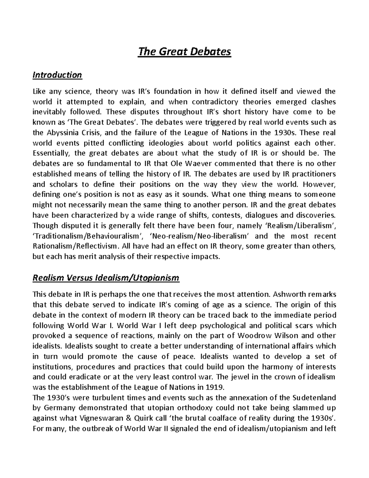 The Great Debates - The Great Debates Introduction Like any science ...