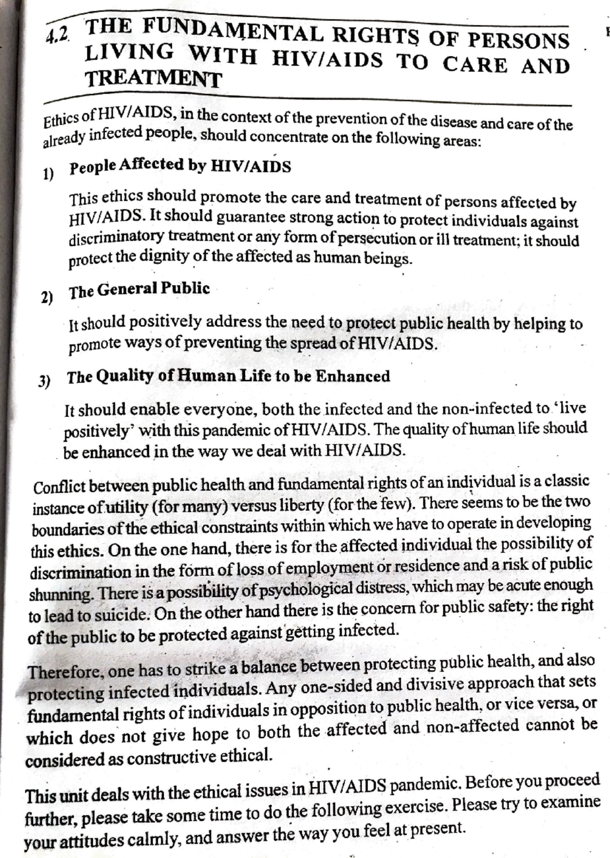 Fundamental rights of HIV infected person - Basics of HIV/AIDS - Studocu