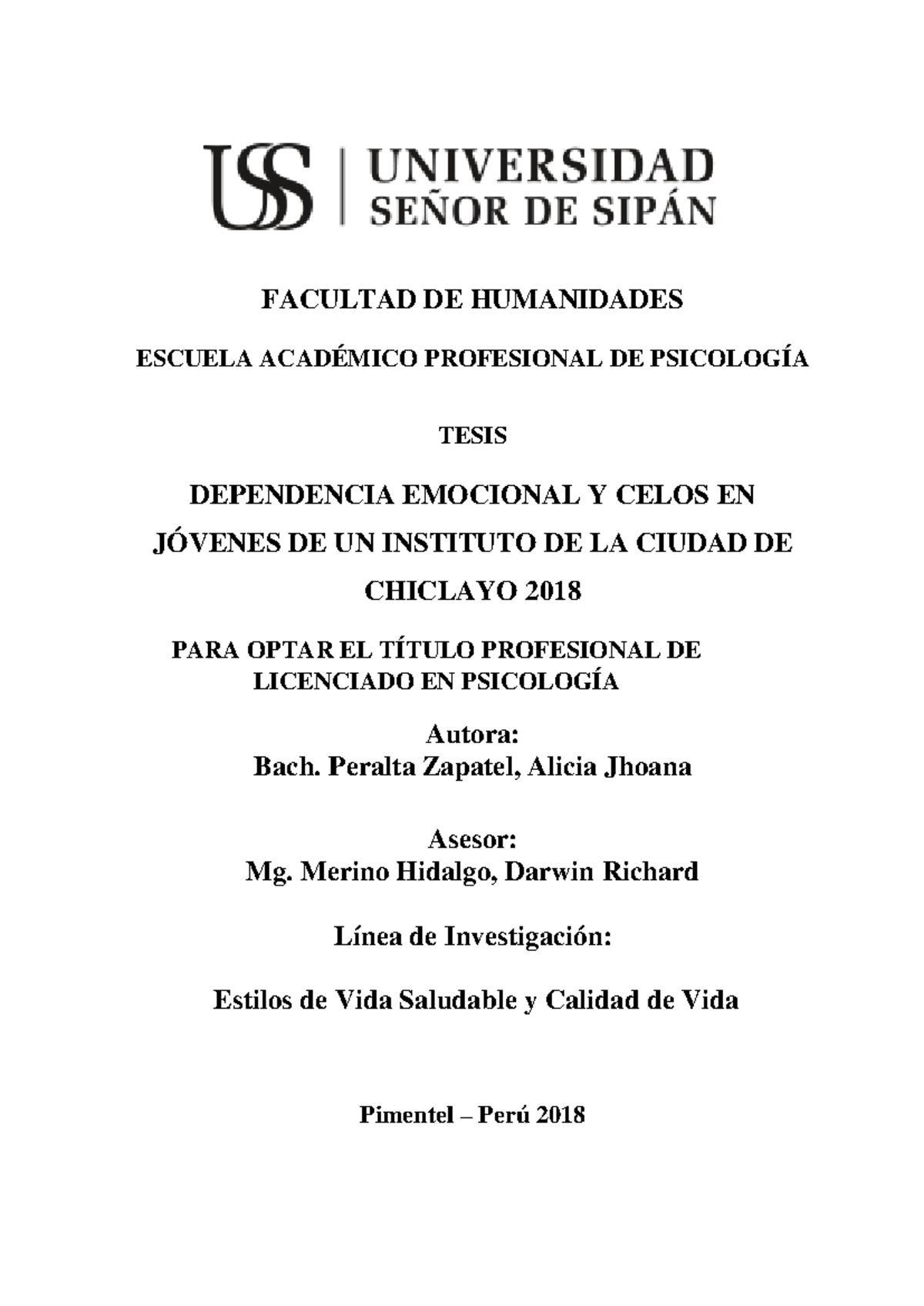 Peralta Zapatel, Alicia Jhoana - FACULTAD DE HUMANIDADES ESCUELA ...