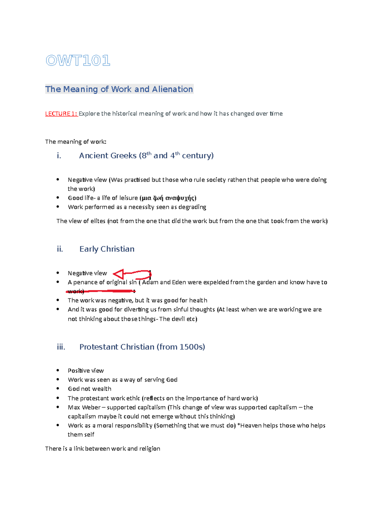 The Meaning of Work and Alienation - OWT The Meaning of Work and ...