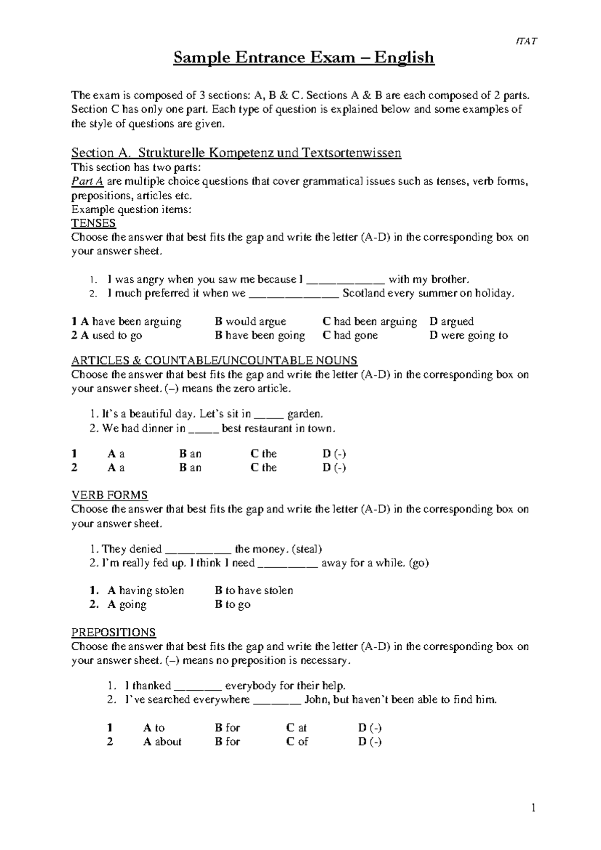 Reviewer For College Admission Entrance Examinations ITAT 1 The Studocu