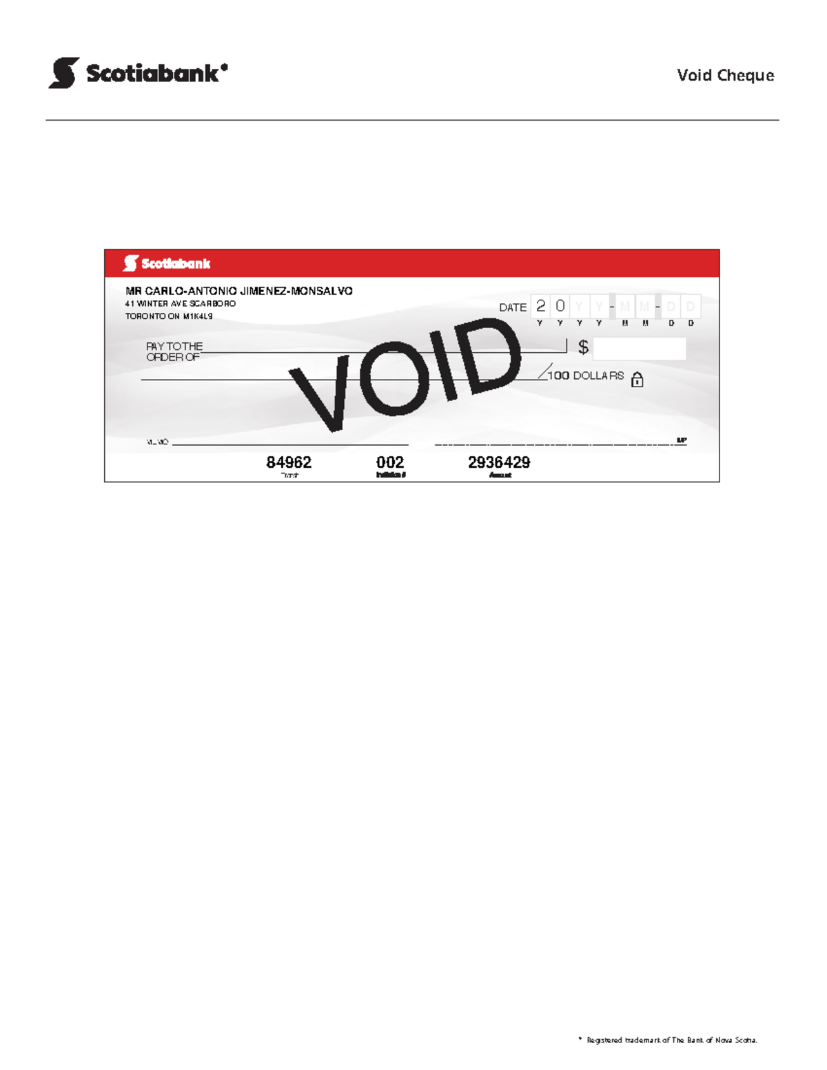 PDF document-A7FB77A93E90-1 - Void Cheque ® Registered trademark of The ...