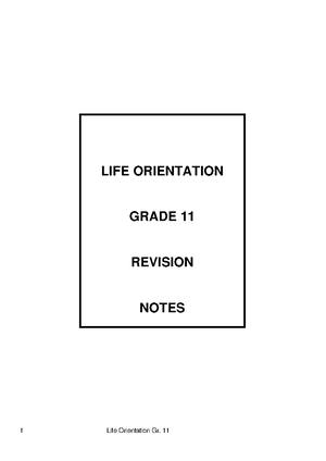 LIFE Orientation School Based Assessment TASK 3 Project Learner ...