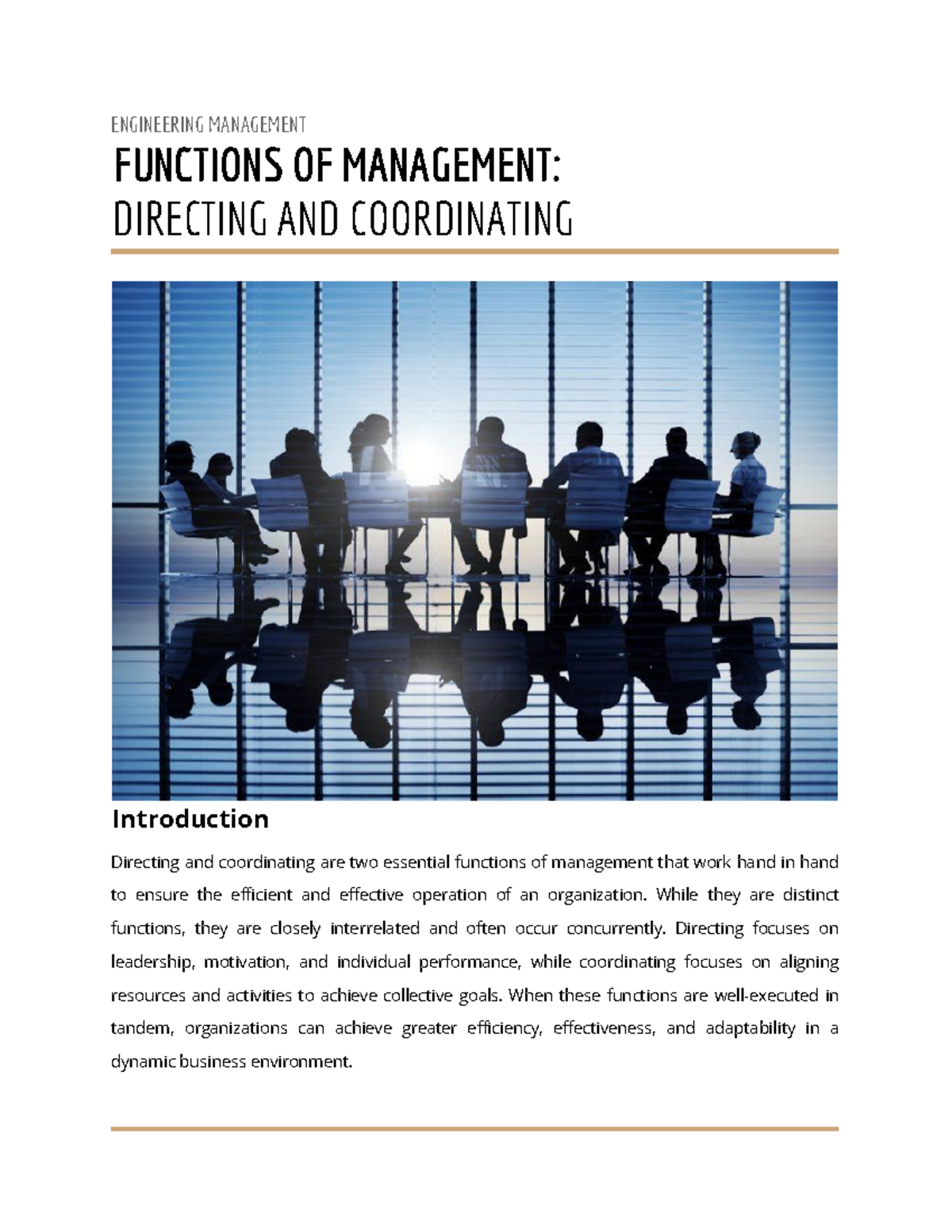 Reportsaengman - Hjdnsnsnw - ENGINEERING MANAGEMENT FUNCTIONS OF ...