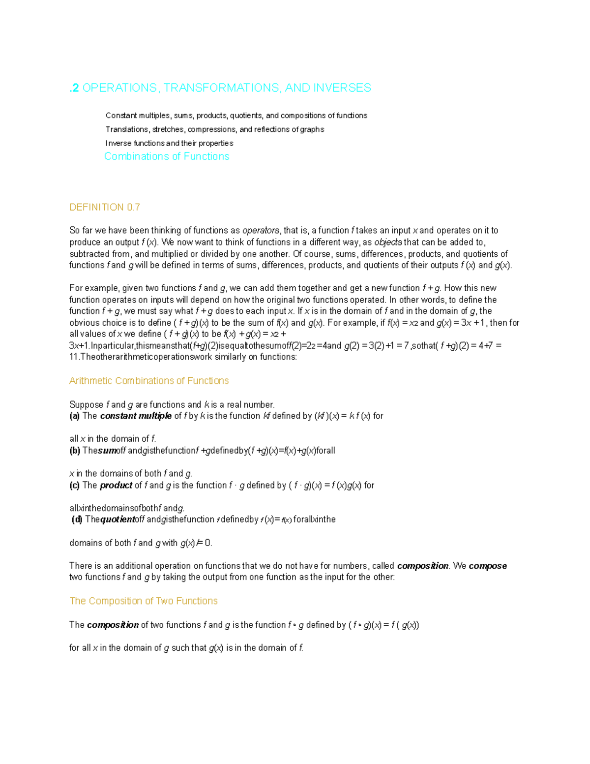 2 Operations, Transformations, AND Inverses - .2 OPERATIONS ...