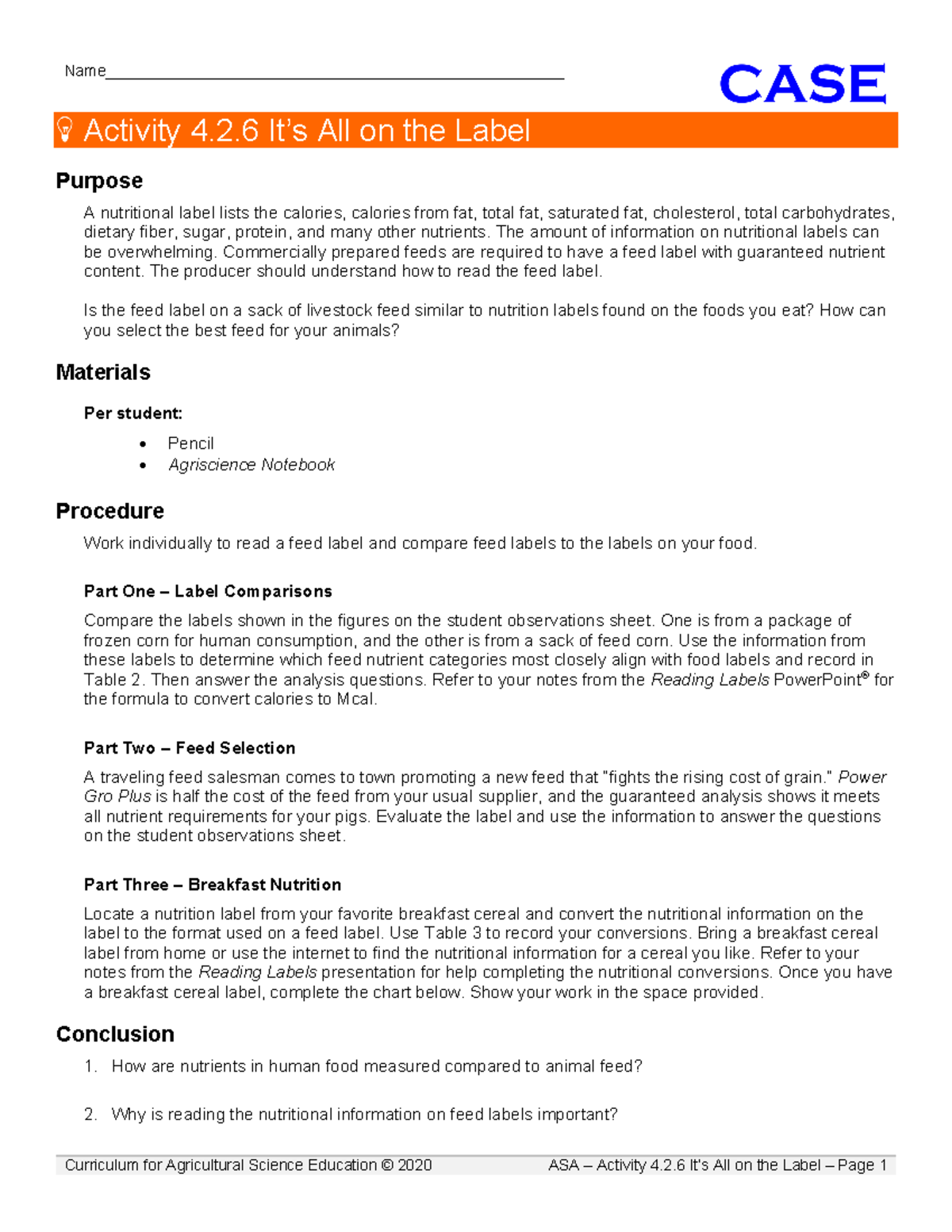 Activity 4 2 6Its All Label - Curriculum for Agricultural Science ...
