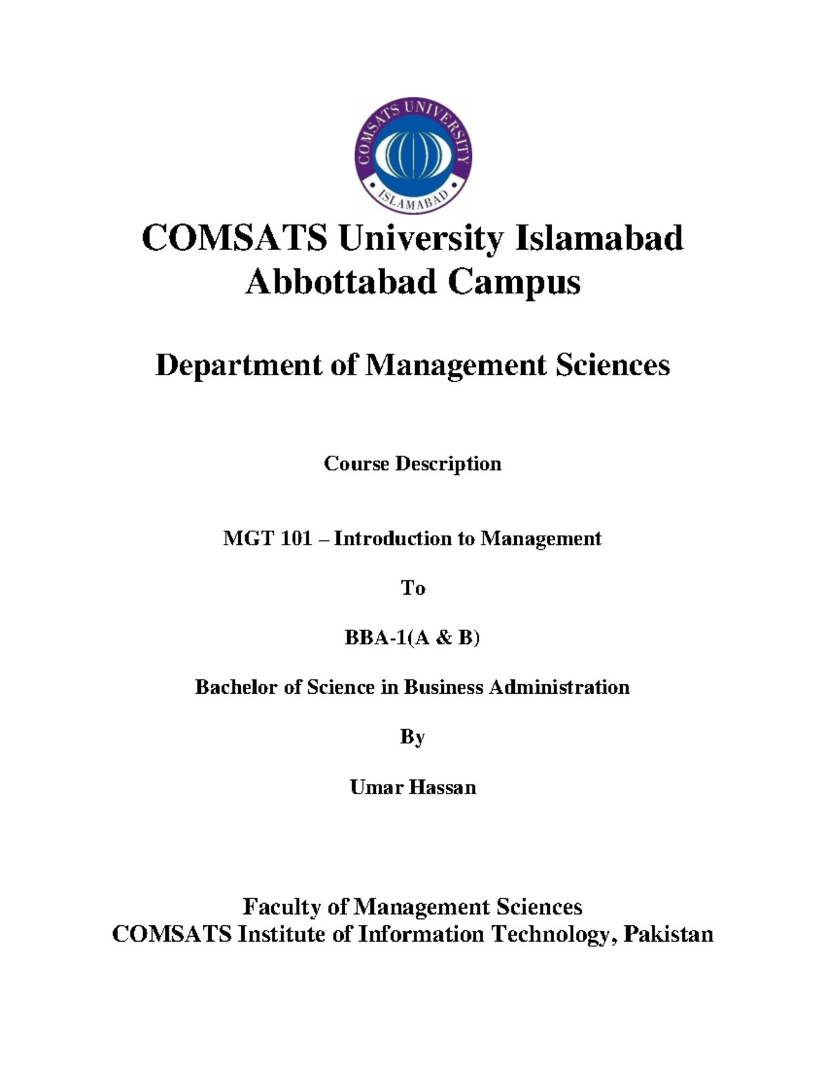 133390620736544298 - COMSATS University Islamabad Abbottabad Campus ...