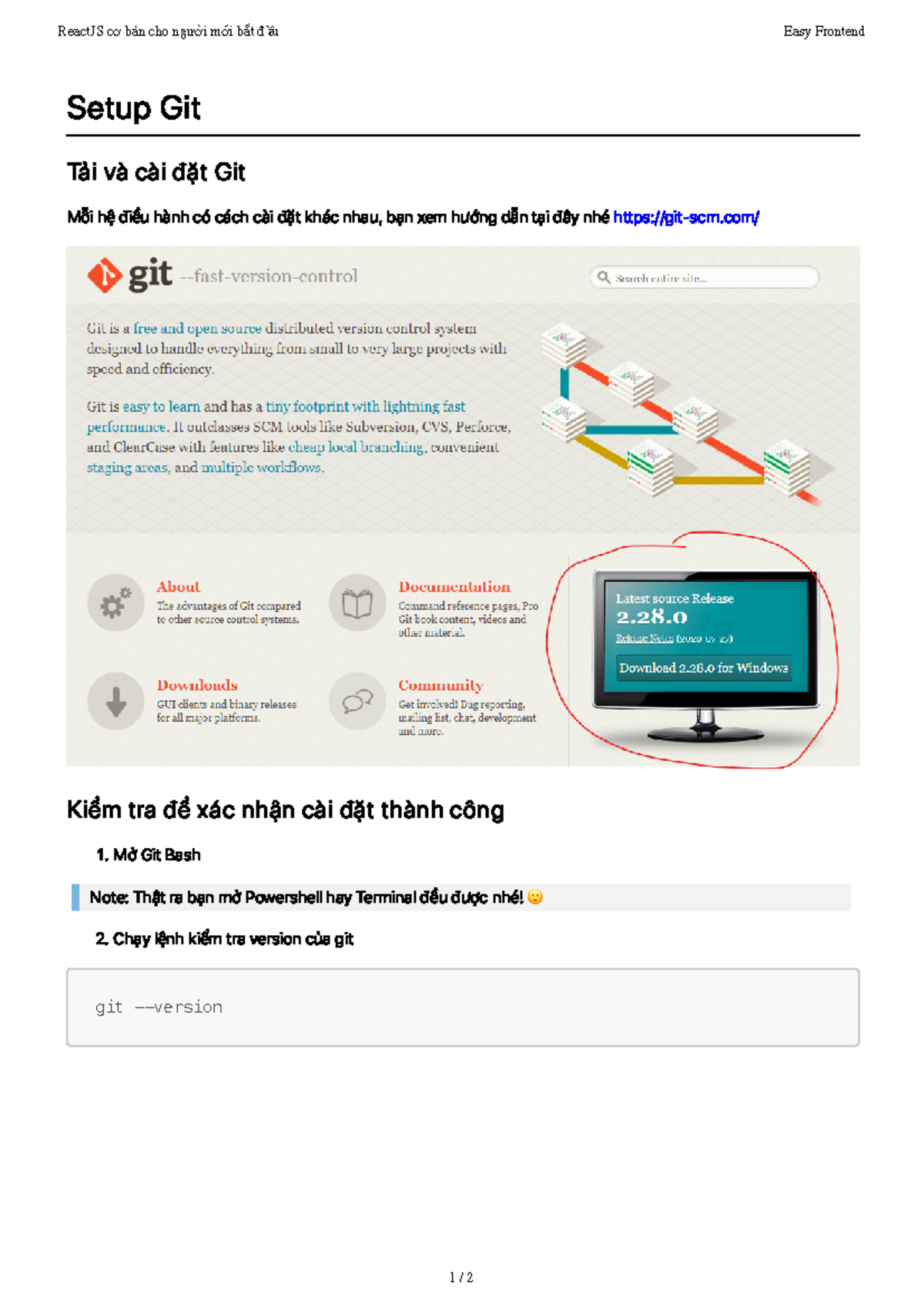 Reactjs 04 Setup Git Được Dịch Từ Tiếng Anh React Là Một Thư Viện Javascript Front End Mã