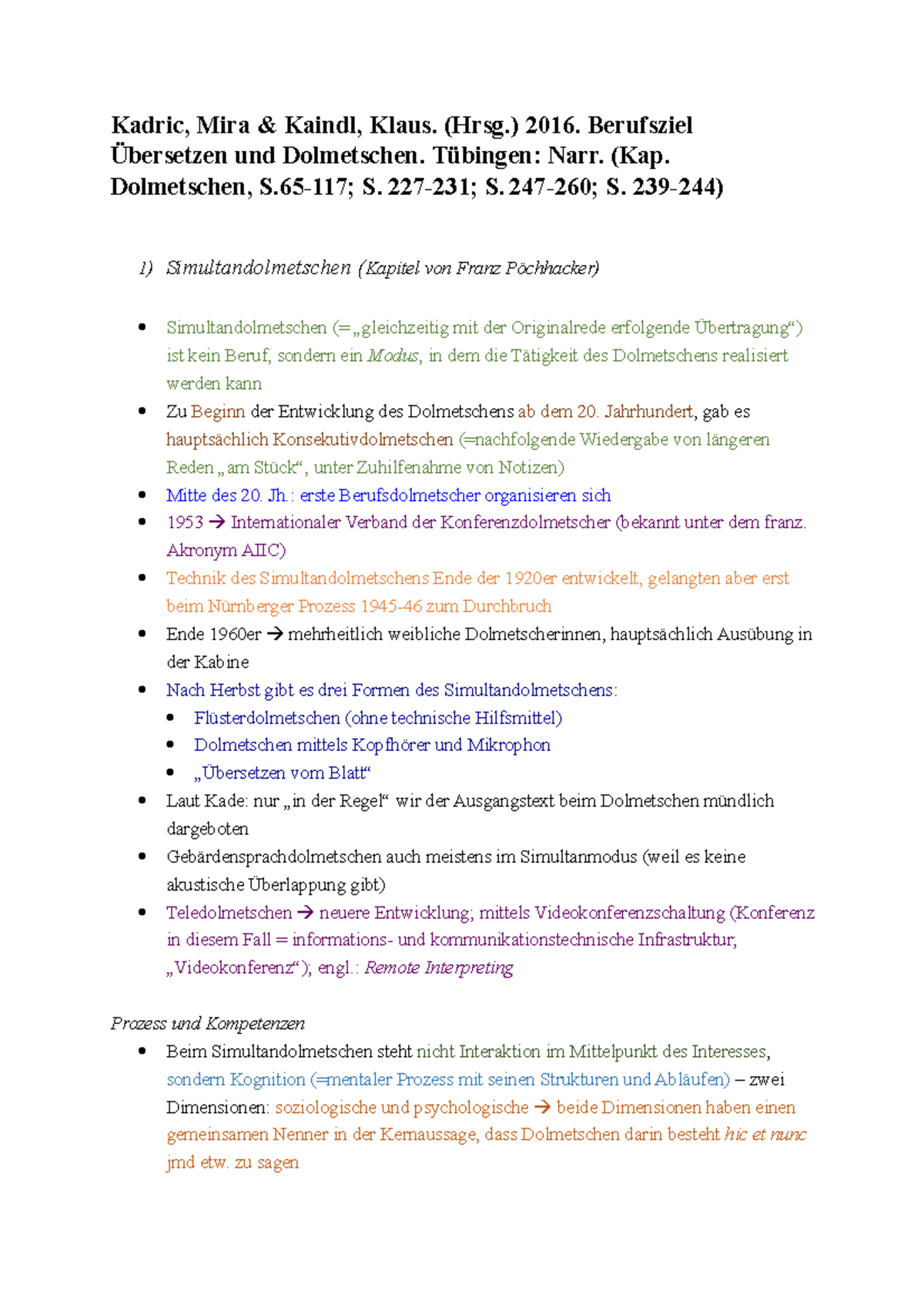 Einführung ins Dolmetschen - Kadric, Mira & Kaindl, Klaus. (Hrsg.) 2016 ...