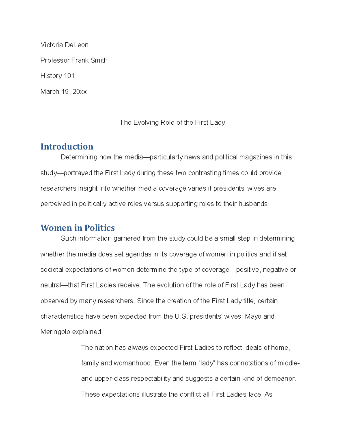 First Ladies 4 - MS Word Lessons and Formats - Victoria DeLeon ...