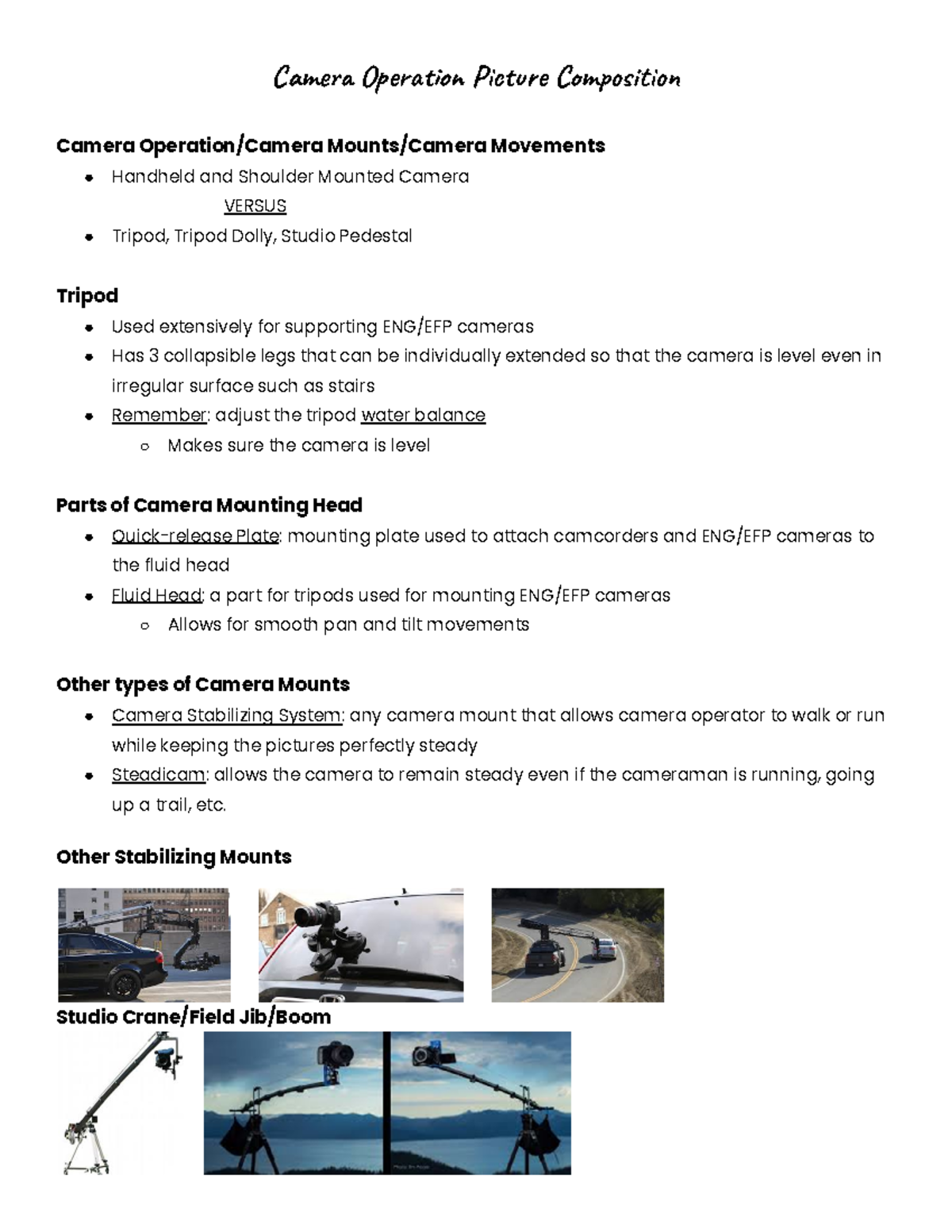 Camera Operation Picture Composition - Cam Oero Pce Cmit Camera ...