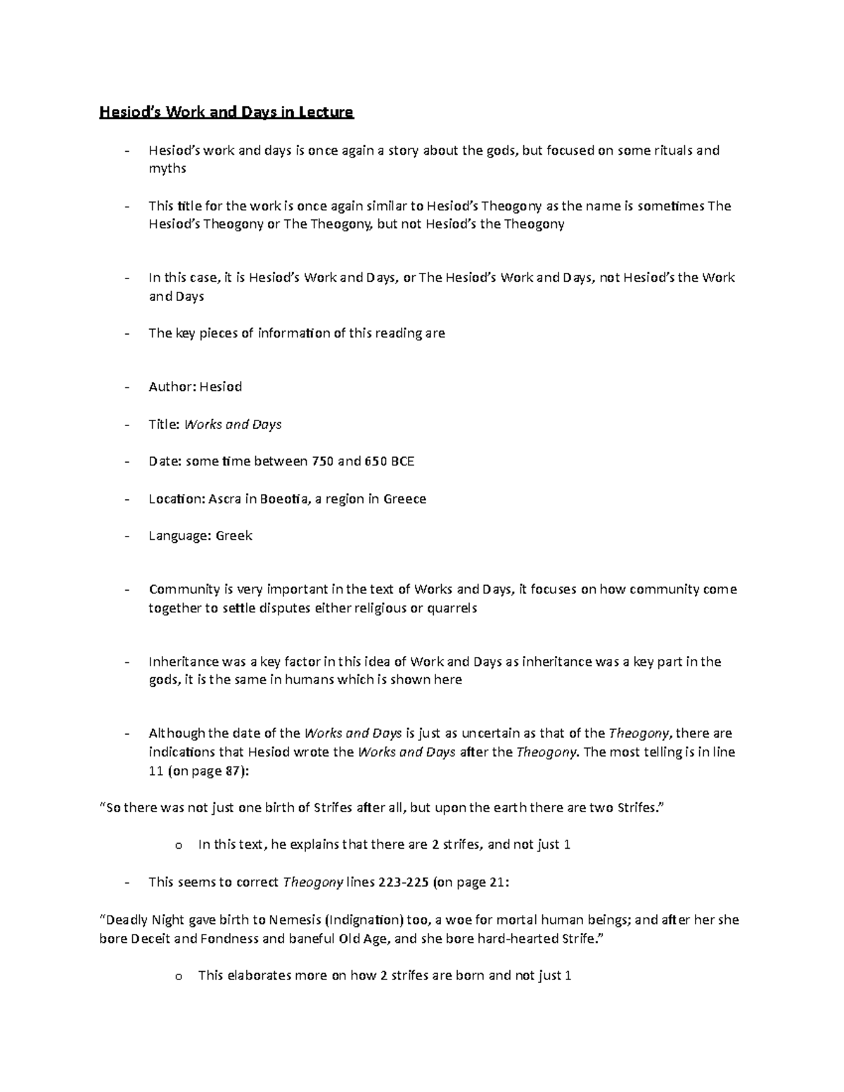 Hesiod’s Work and Days in Lecture - Hesiod’s Work and Days in Lecture ...