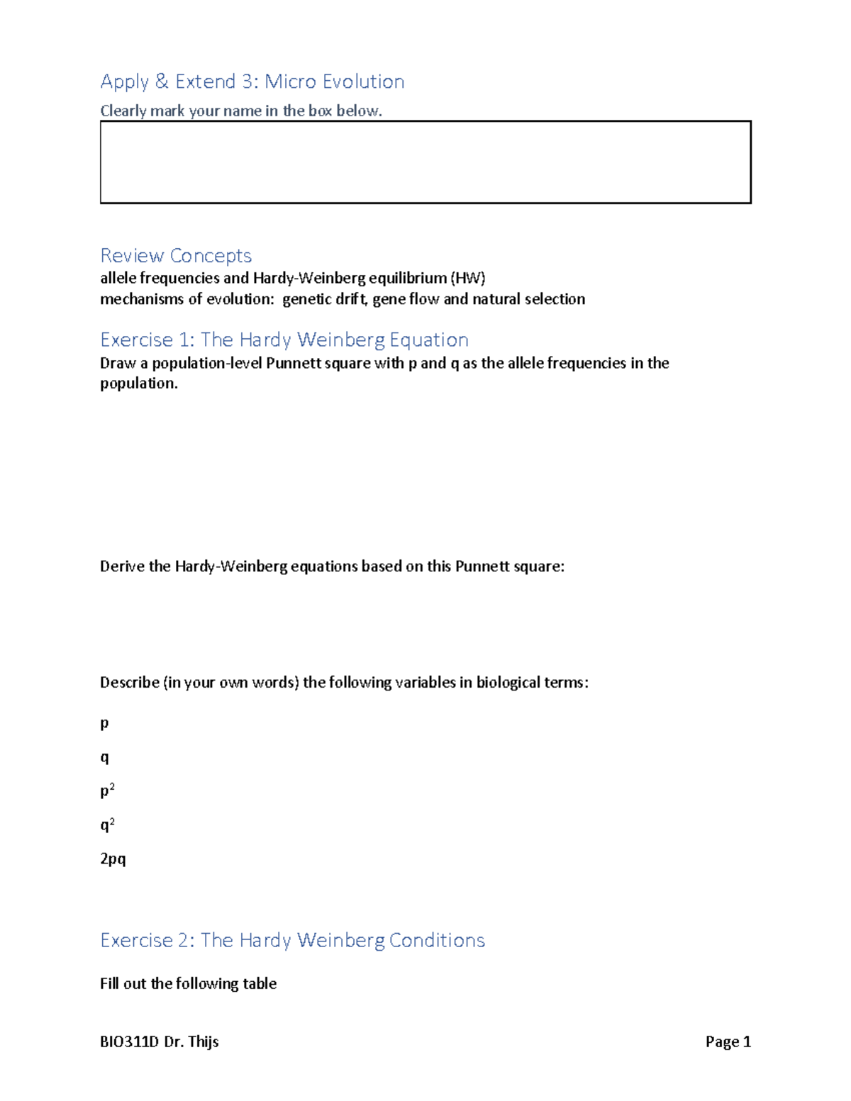BIO311D Apply Extend 3 - Clearly mark your name in the box below ...
