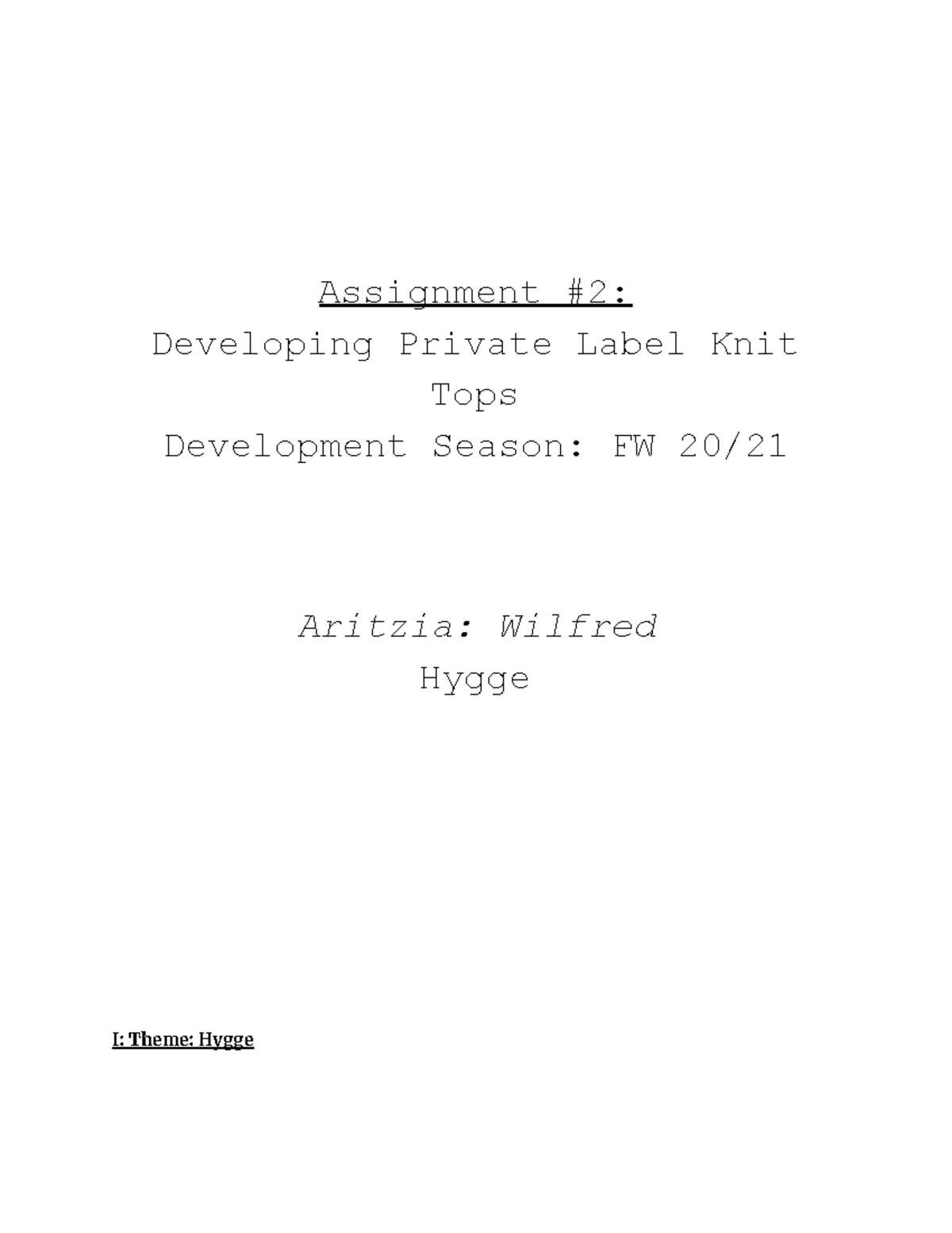 Assignment 2 Product Development - Assignment #2: Developing Private ...