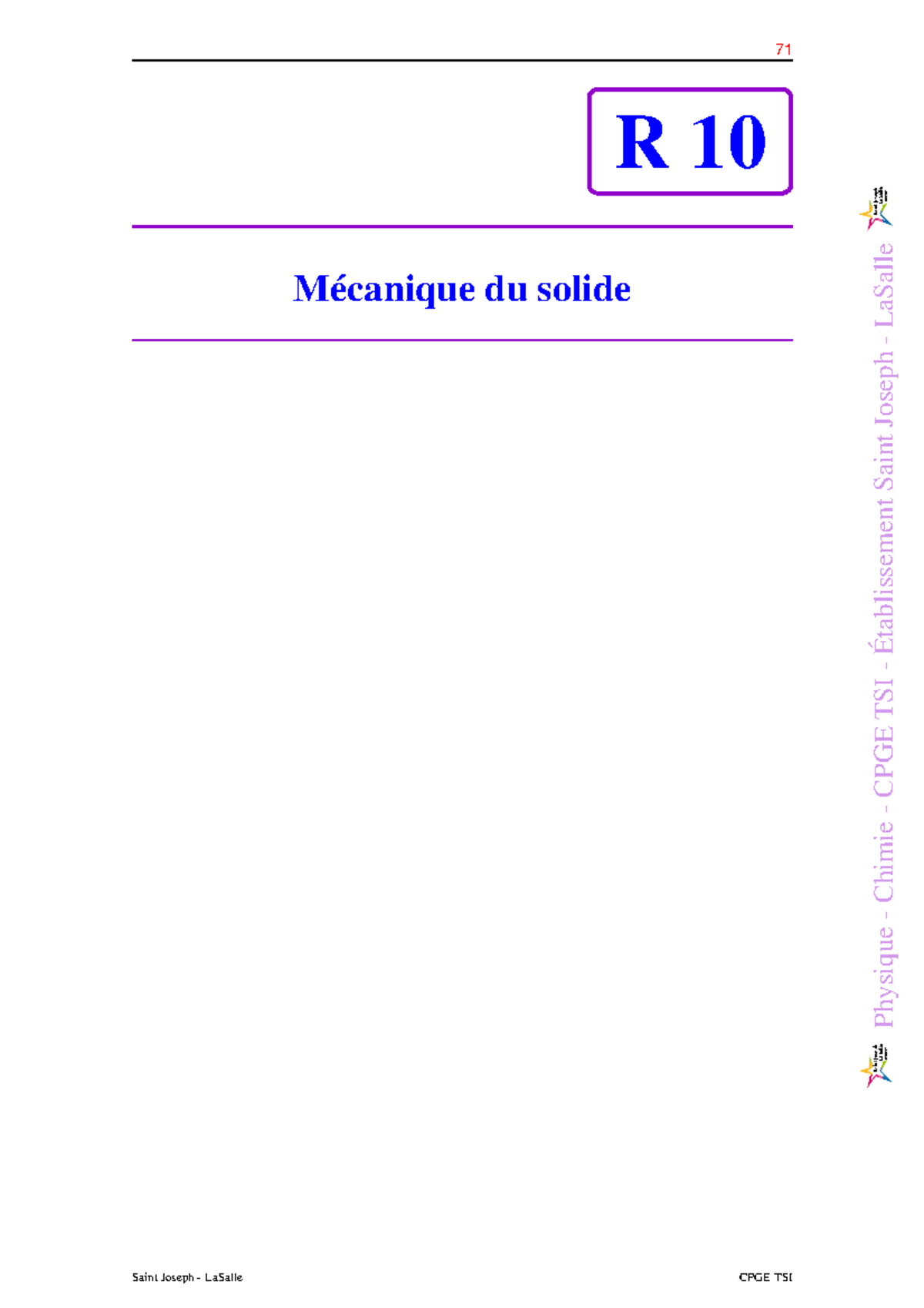 Mecanique-du-solide - Mecanique - Physique - Chimie - CPGE TSI - Établissement Saint Joseph ...