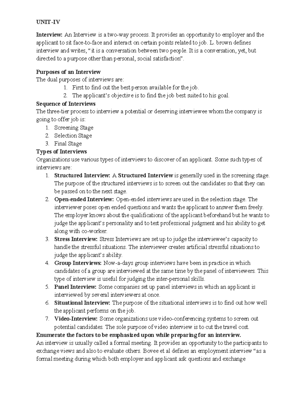 Technical Communication Unit 4 and 5 - UNIT-IV Interview: An Interview ...
