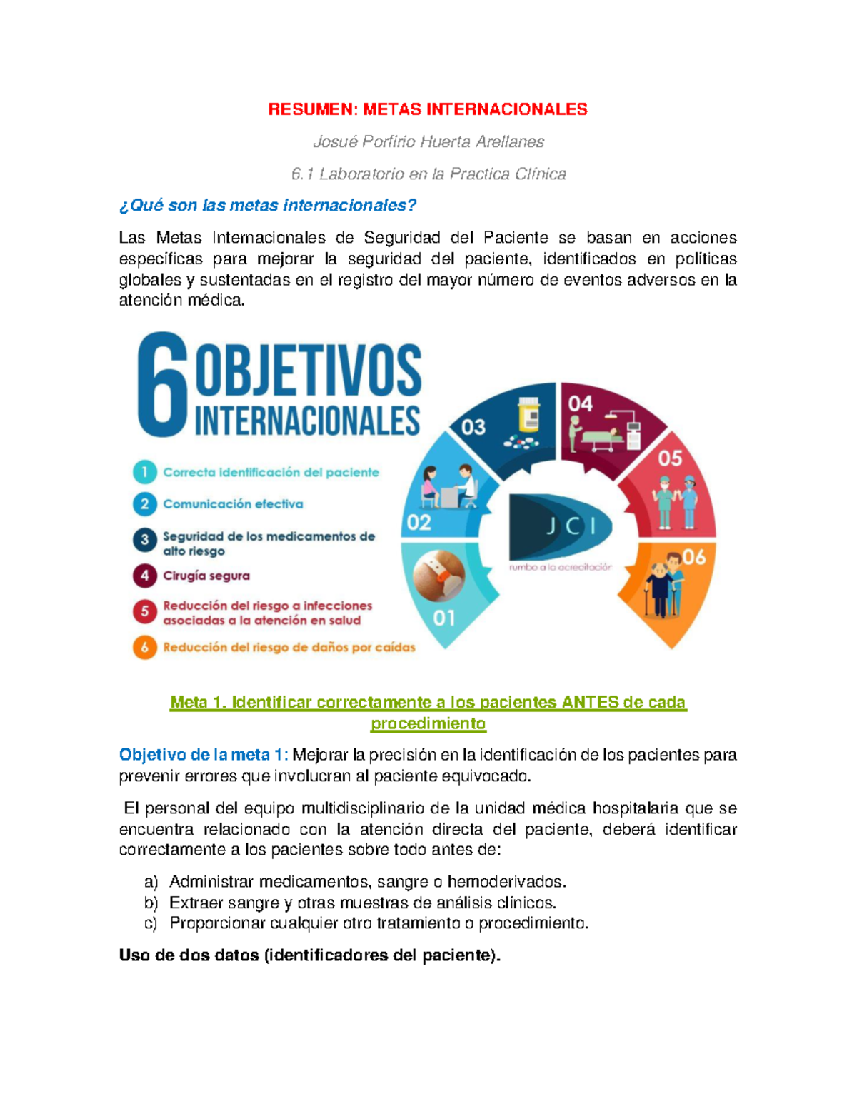 Metas Internacionales Resumen Josue Porfirio Huerta Arellanes - RESUMEN ...
