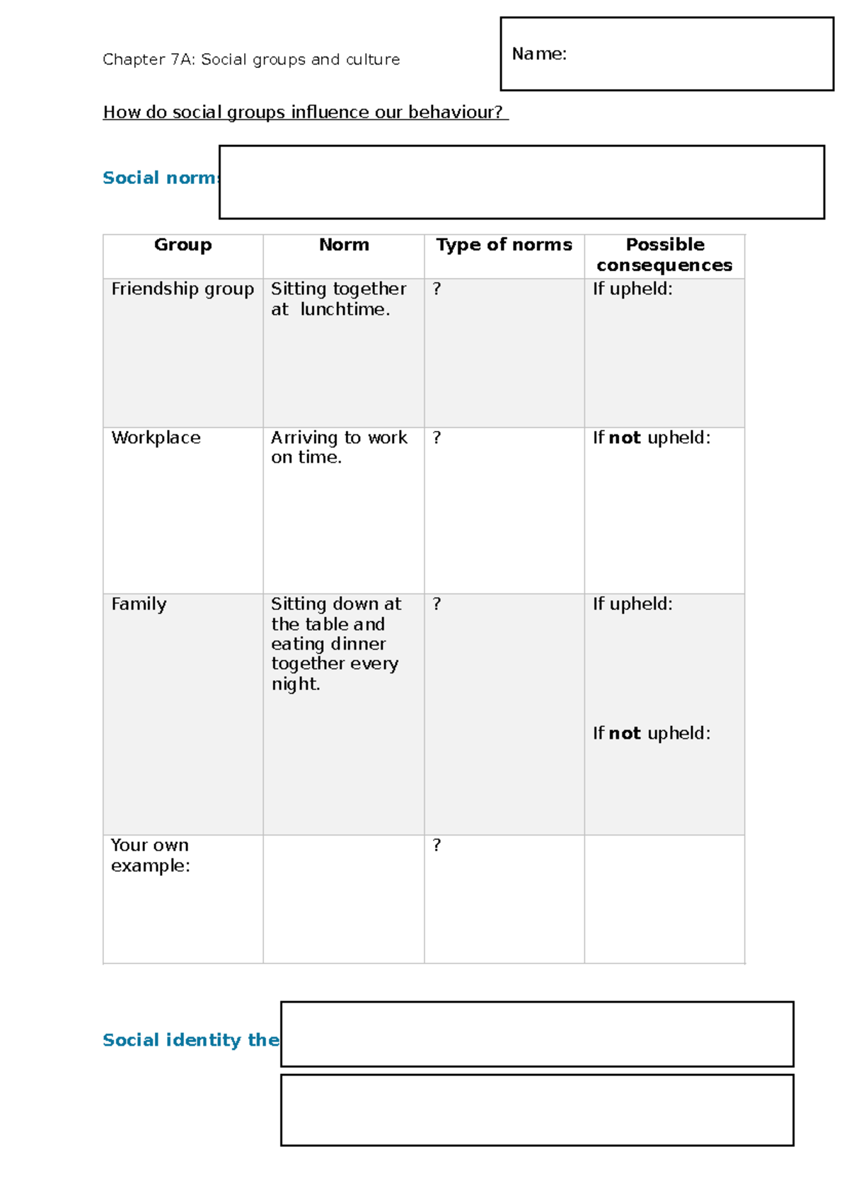 Psych Unit 2 AOS 1 Social groups and behaviour - Chapter 7A: Social ...