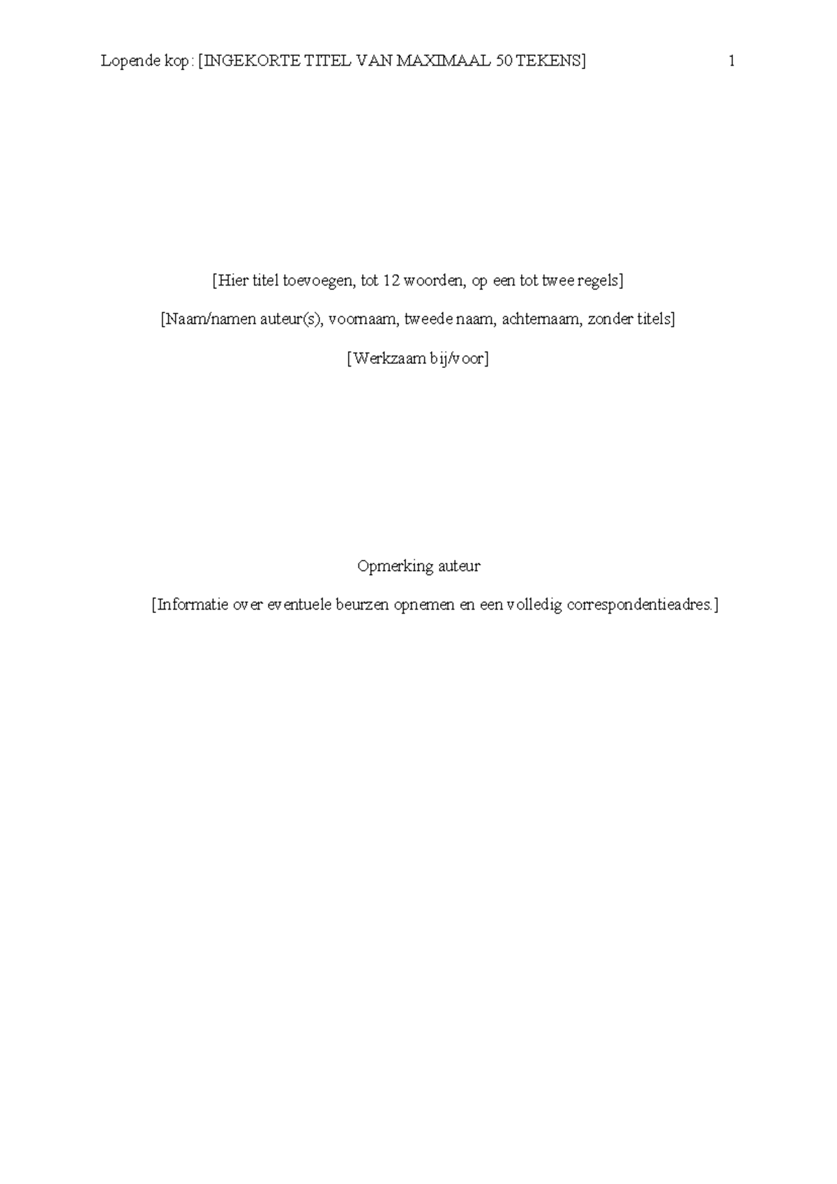 Document - fefefefefe - Lopende kop: [INGEKORTE TITEL VAN MAXIMAAL 50 ...