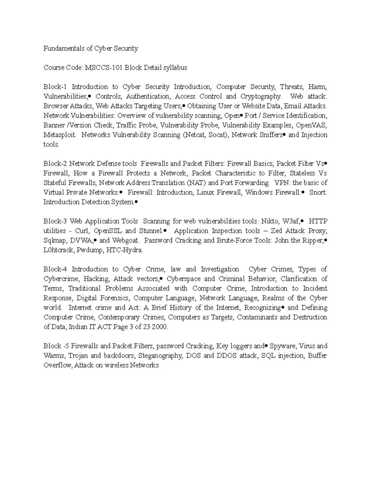 Fundamentals Of Cyber Security Fundamentals Of Cyber Security Course