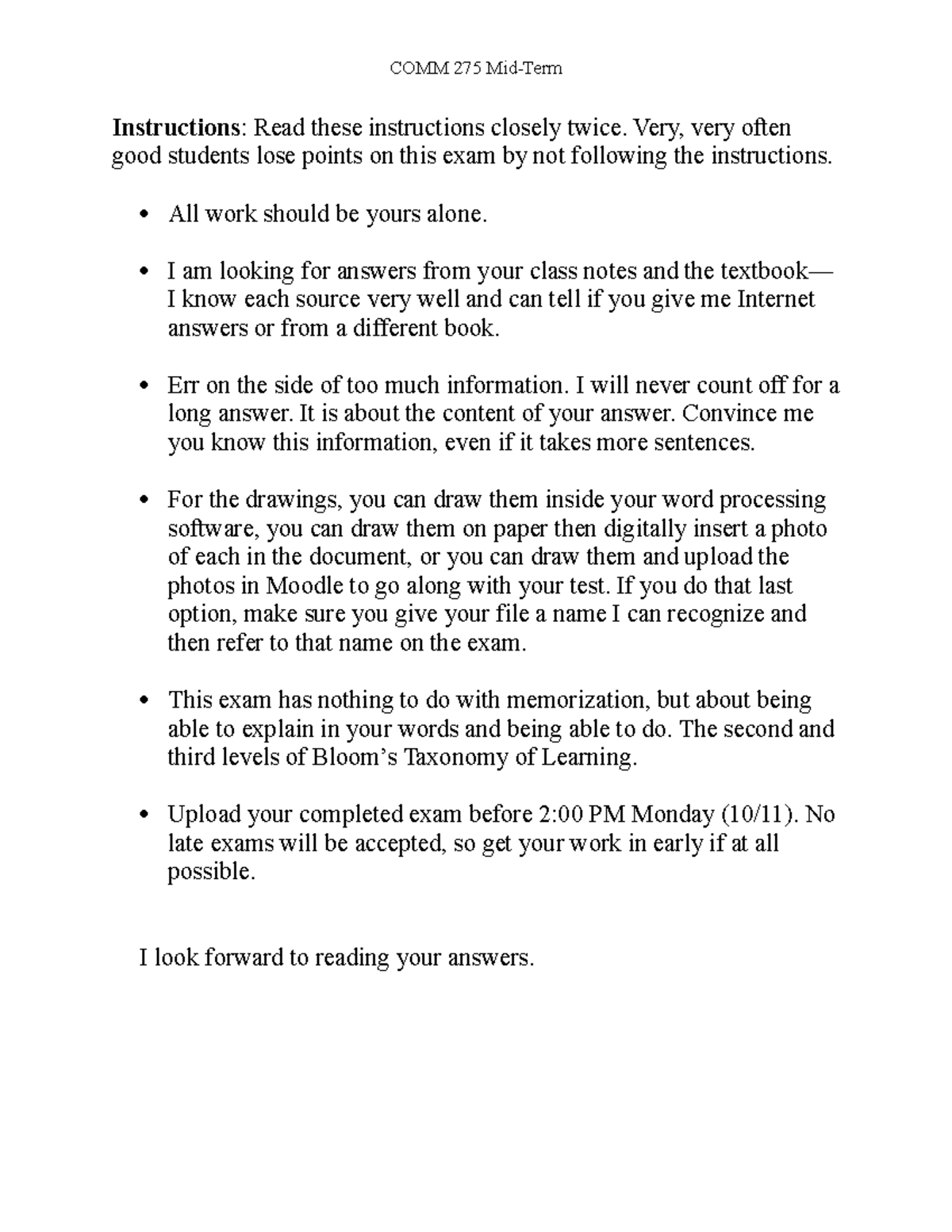 COMM 275-03 Mid-term - Copy - Instructions: Read these instructions ...