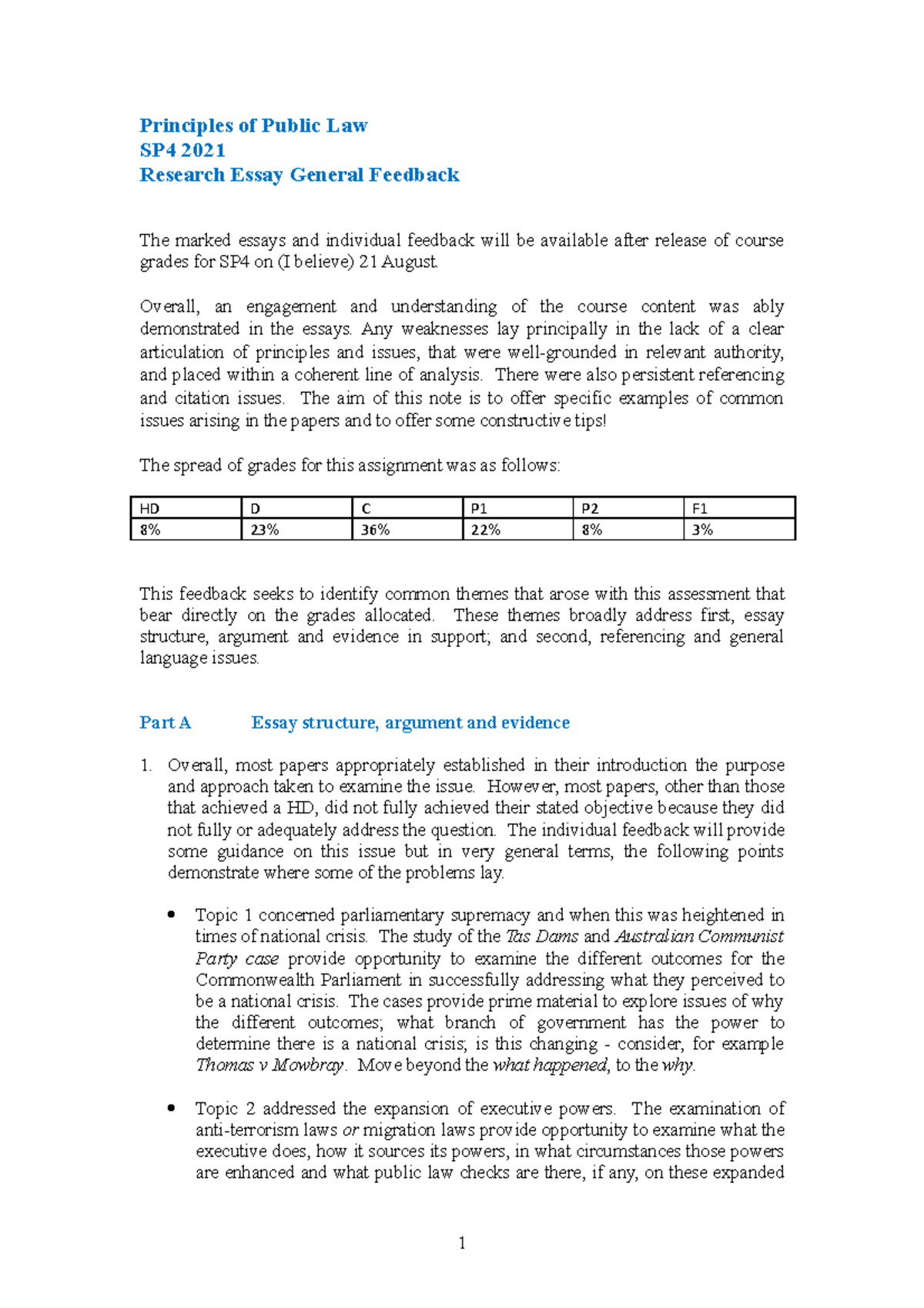 General feedback on PPL SP4 2021 Research essay - Principles of Public ...