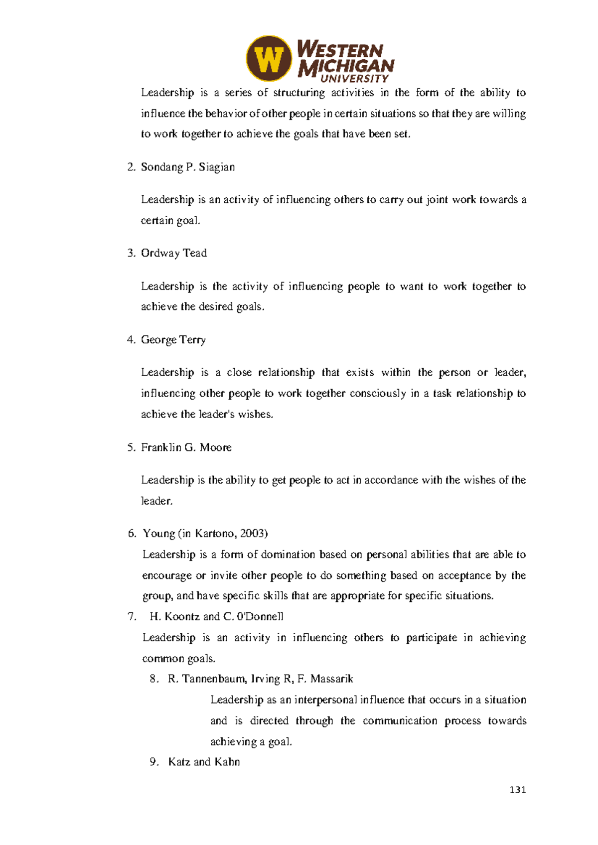 Doc Material In Western Michigan University Leadership Is A Series Of Structuring Activities
