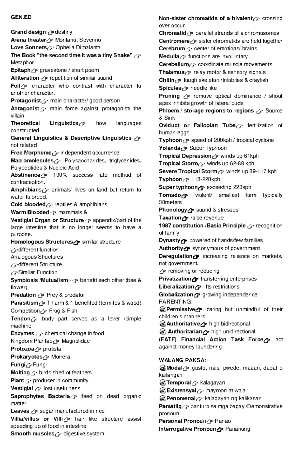 Keywords Handouts - Key Words for Prof ed and Gen Ed - GEN Grand design ...