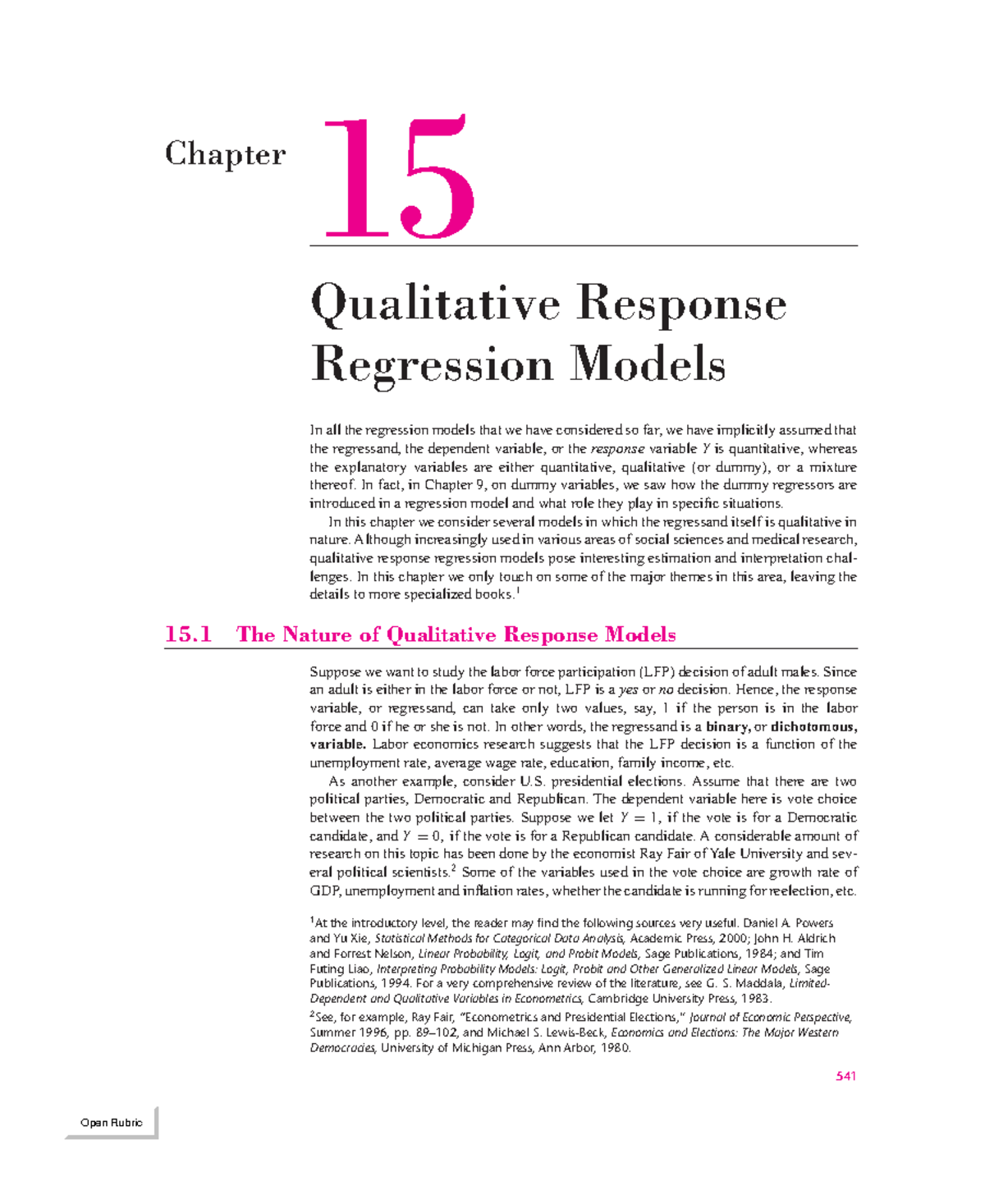 Gujarati Basic Econometrics Chapter 15 - 541 In all the regression ...