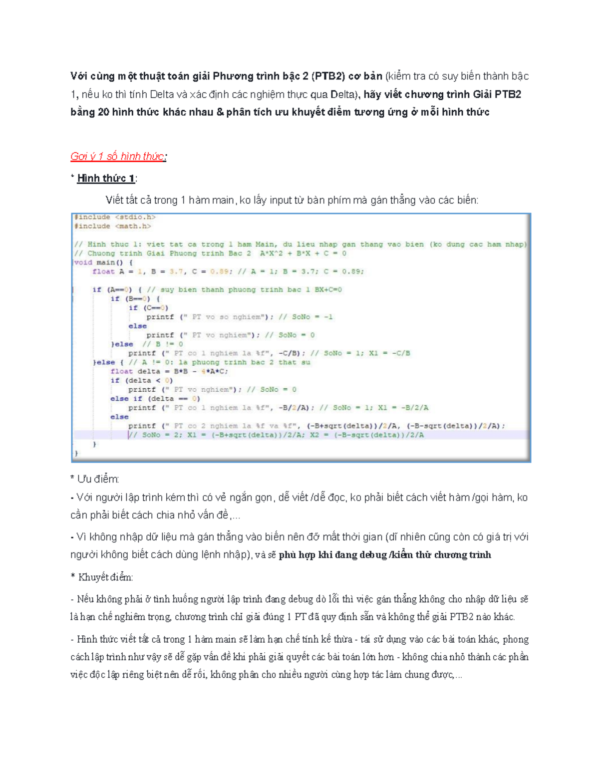 20cach Giai PTB 2 - 20 cách giải pt bậc 2 - Với cùng một thuật toán giải Phương trình bậc 2 ...