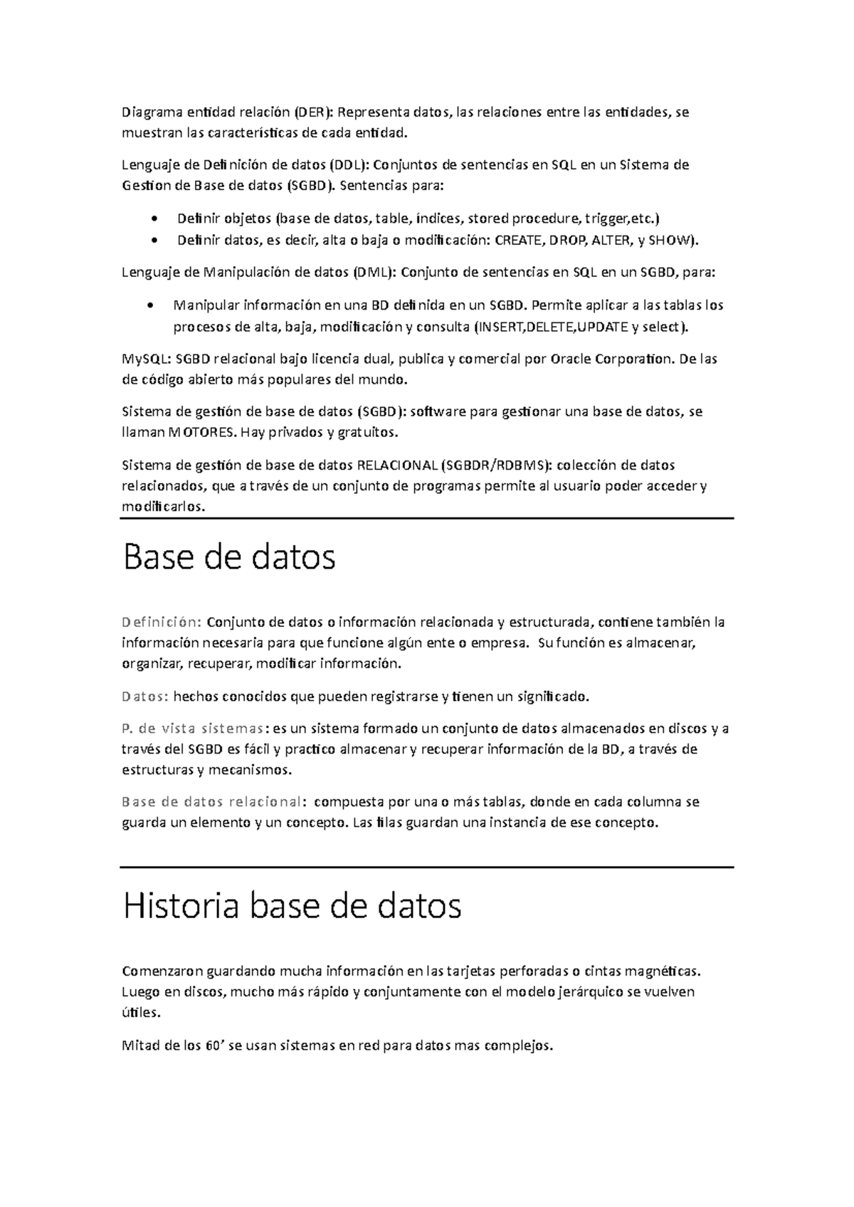 1 - Rdbms - Introducción - Diagrama entidad relación (DER): Representa ...