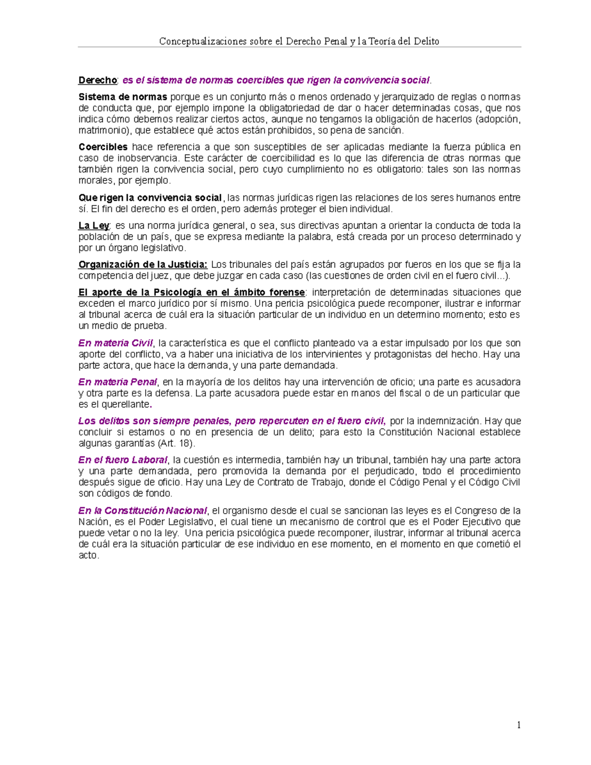 Conceptualizaciones Del Derecho y Teoria Del Delito - Derecho : es el ...
