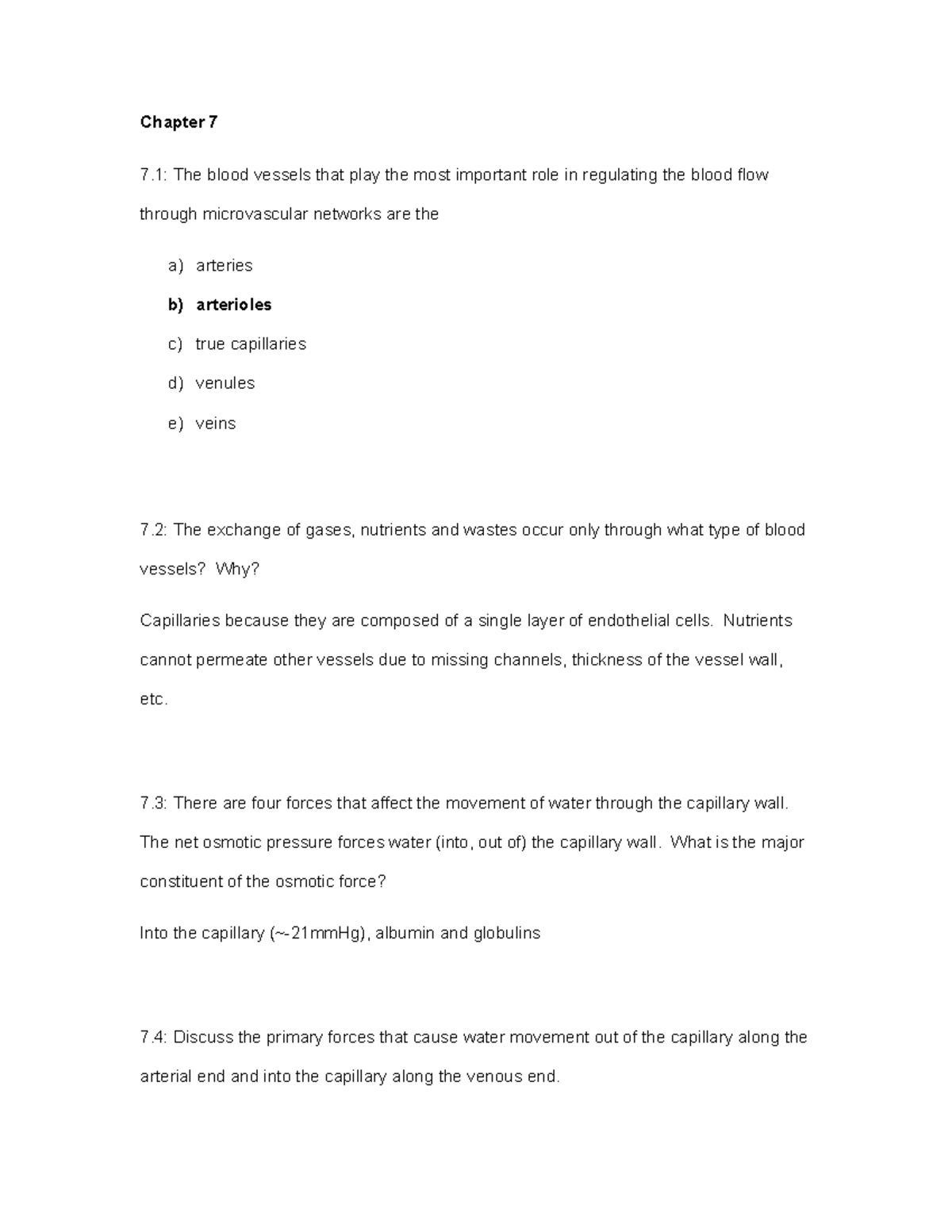Chapter 7 Solutions - Chapter 7 7: The blood vessels that play the most important role in ...
