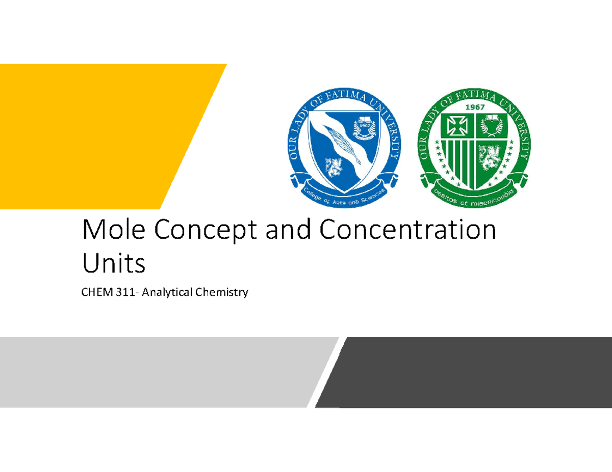 3-Mole Concept and Concentration Units - Mole Concept and Concentration ...