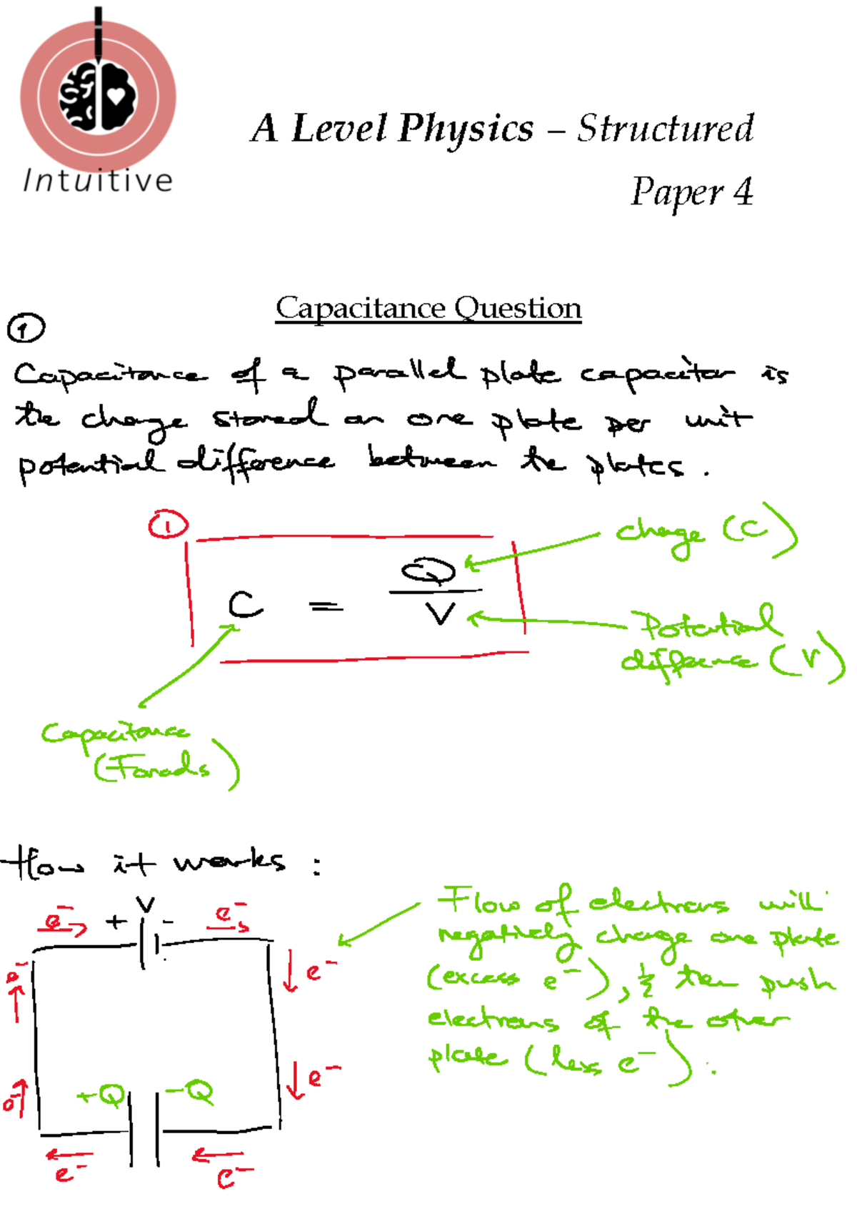 Capacitance - Worksheet - A level Physics - A Level Physics ...