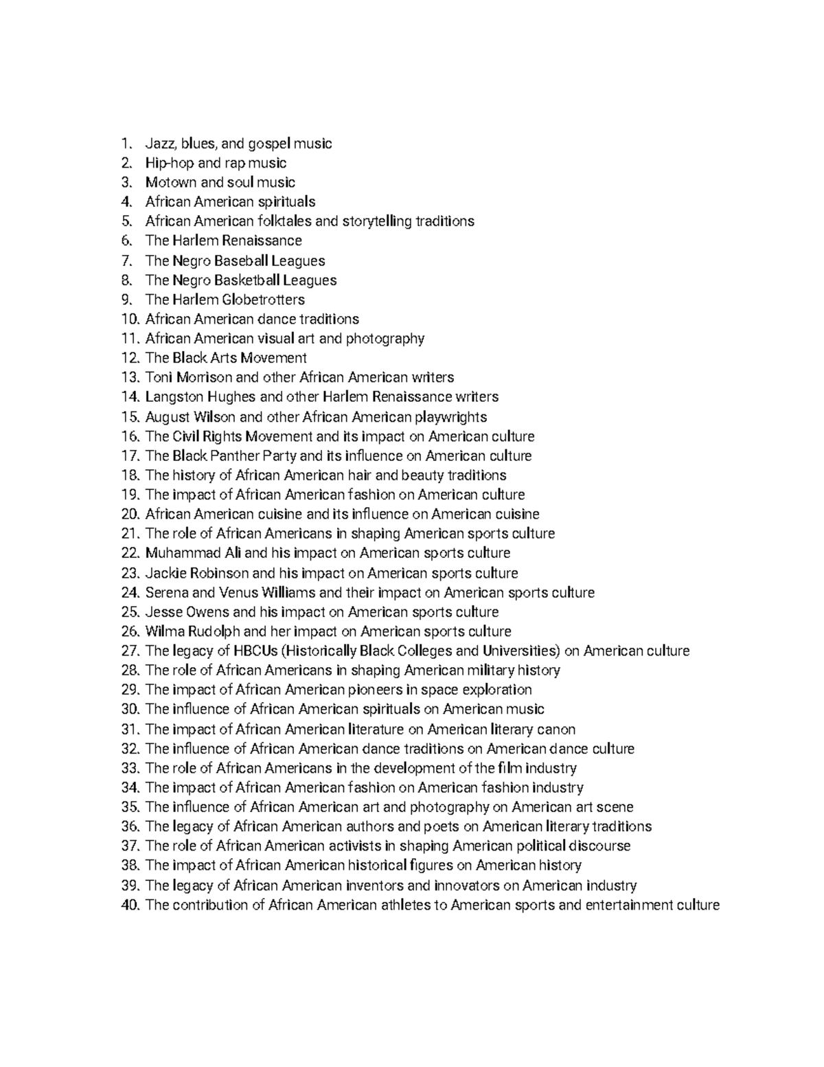 Examining the contributions of African Americans to American culture ...