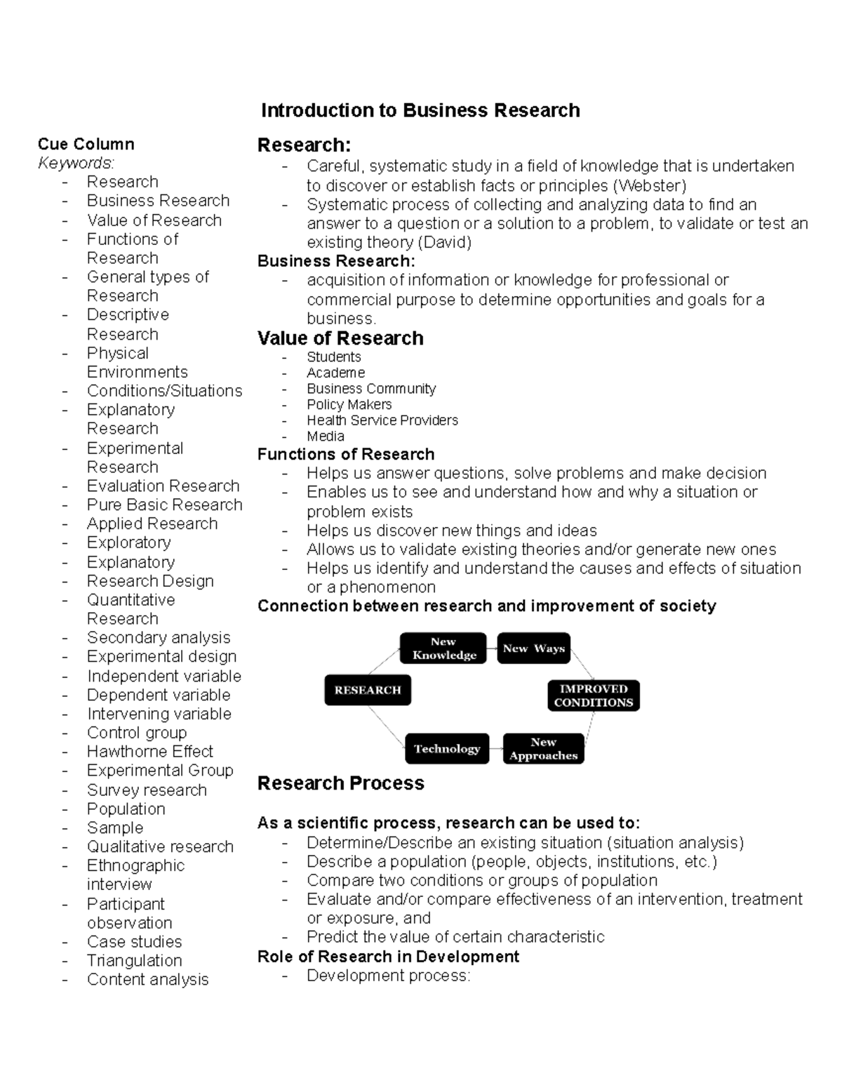 Introduction to Business Research - Value of Research - Students ...