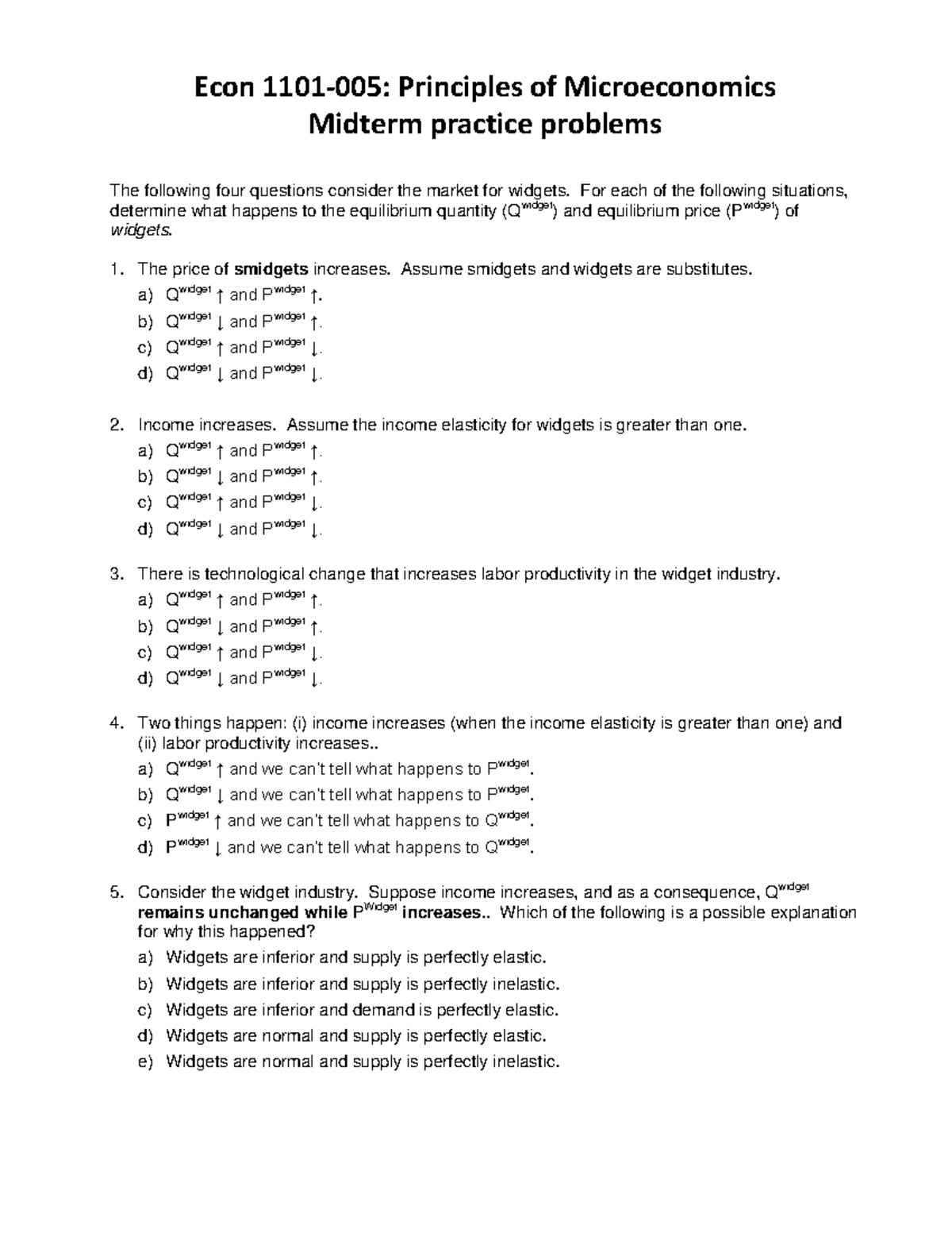 1101 practice problems - Econ 1101-005: Principles of Microeconomics ...