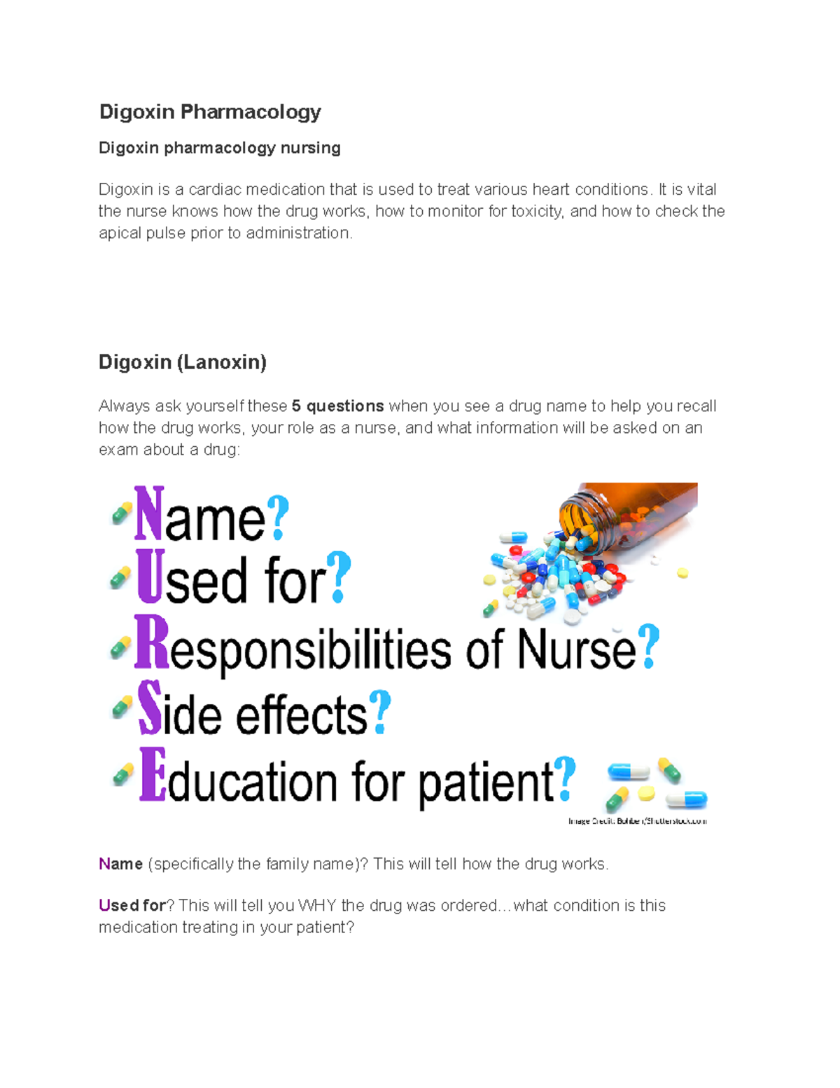 Cardiac Glycosides - N/A - Digoxin Pharmacology Digoxin pharmacology ...