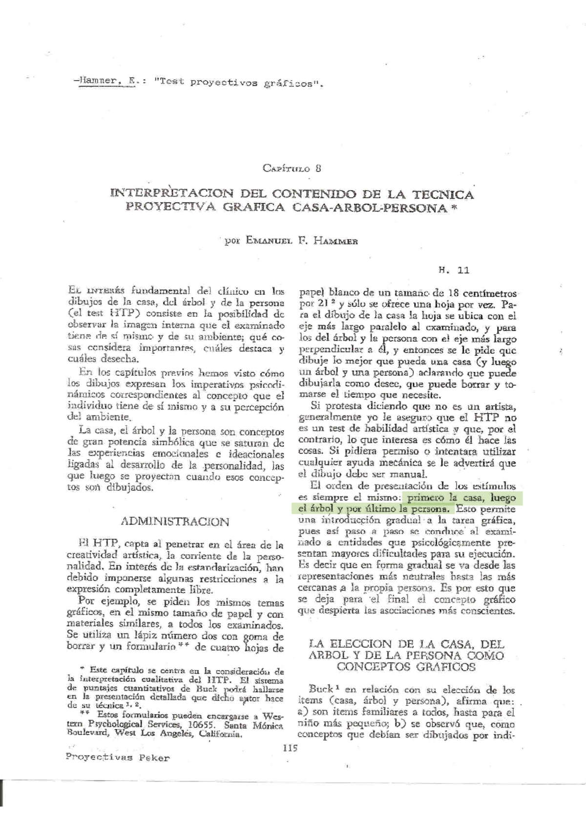 HTP - Hammer 01 - Manuales de psicometria/ tecnicas proyectivas ...