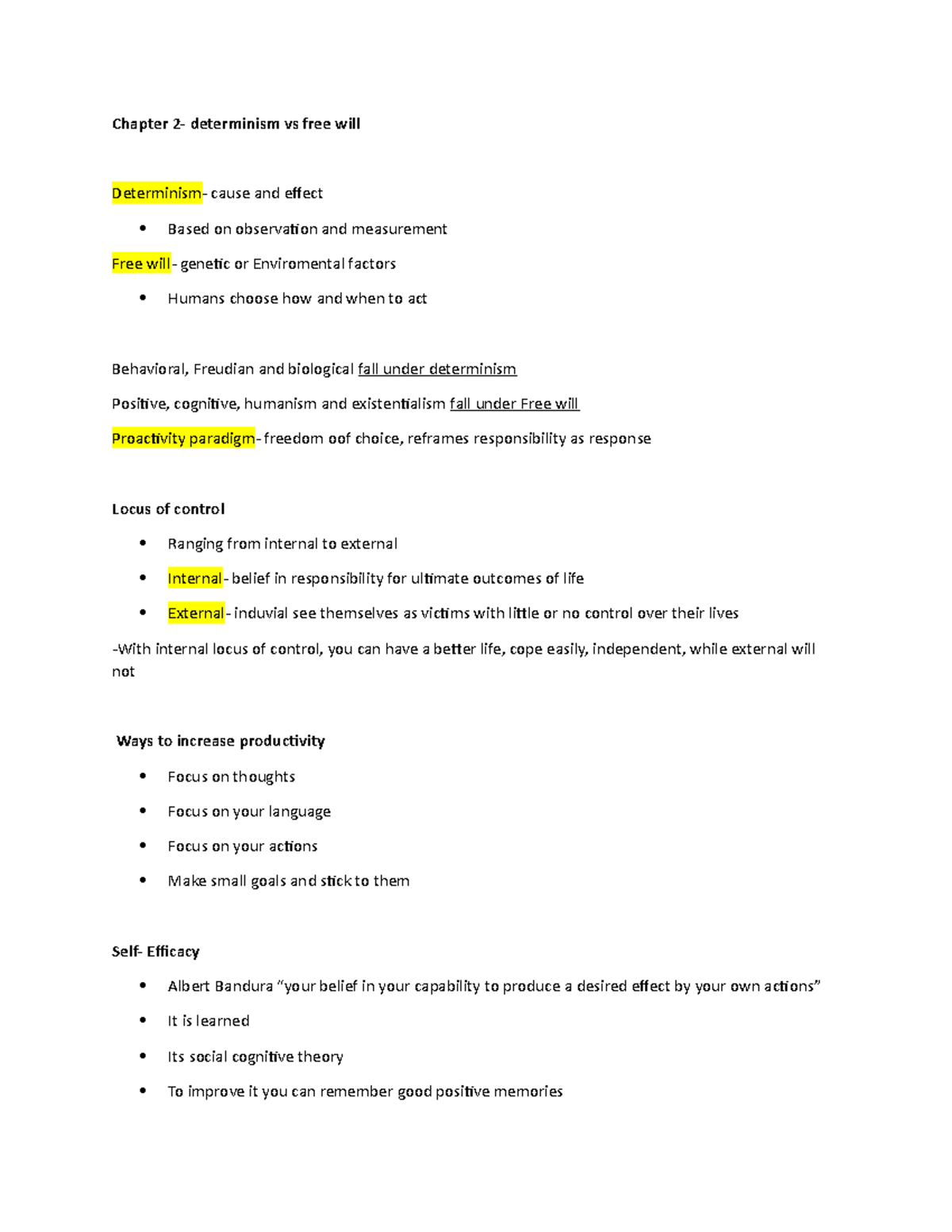 Chapter 2- determinism vs free will - Chapter 2- determinism vs free ...