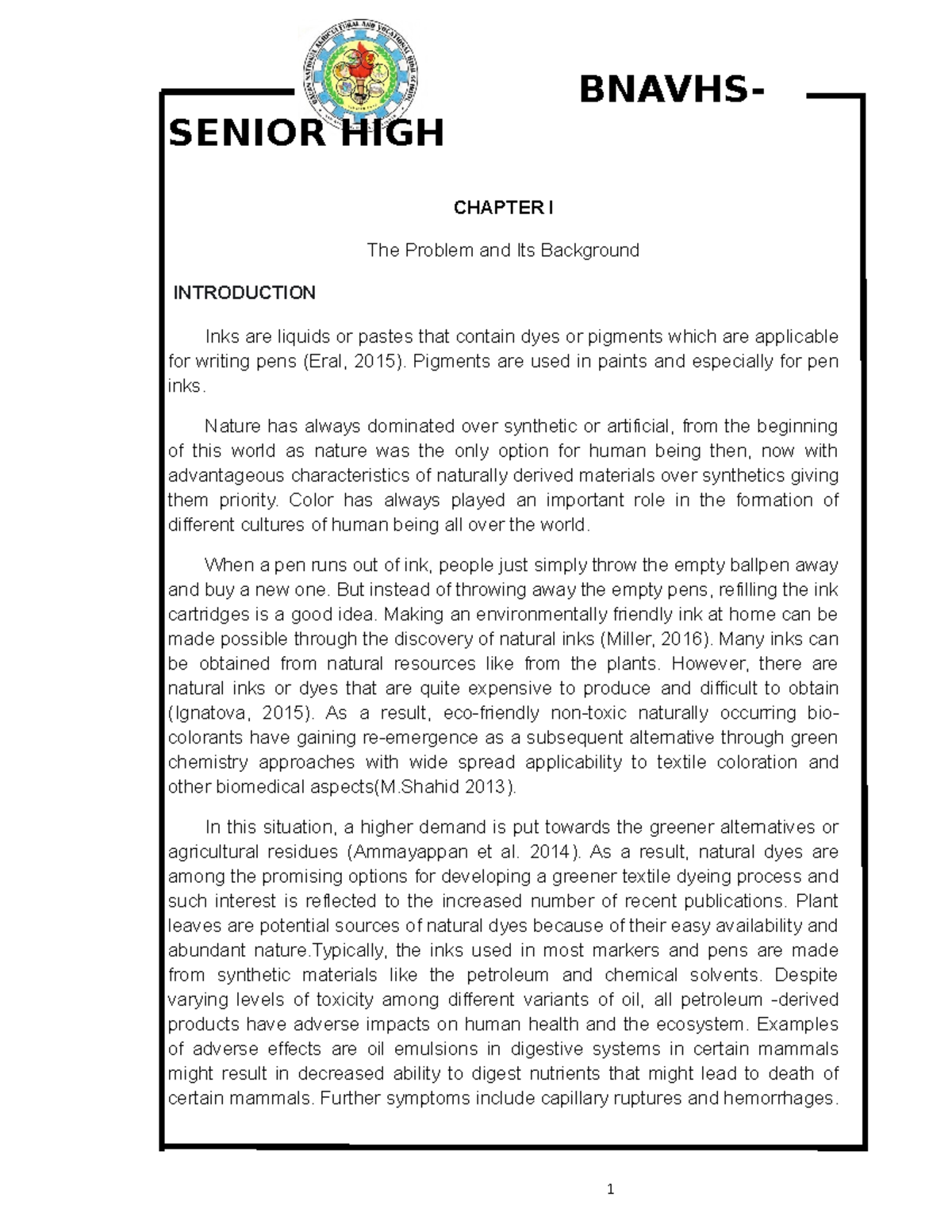 Innovation- Paper - easy - SENIOR HIGH CHAPTER I The Problem and Its ...