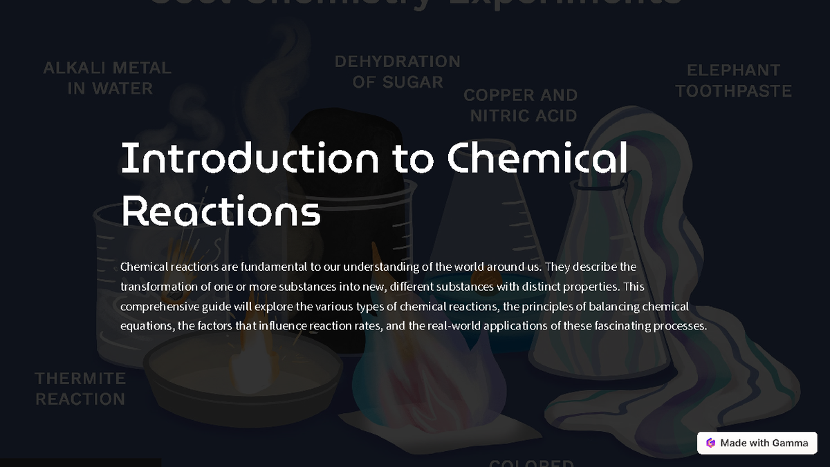 Chemical reaction and equation - detaileed - Introduction to Chemical ...