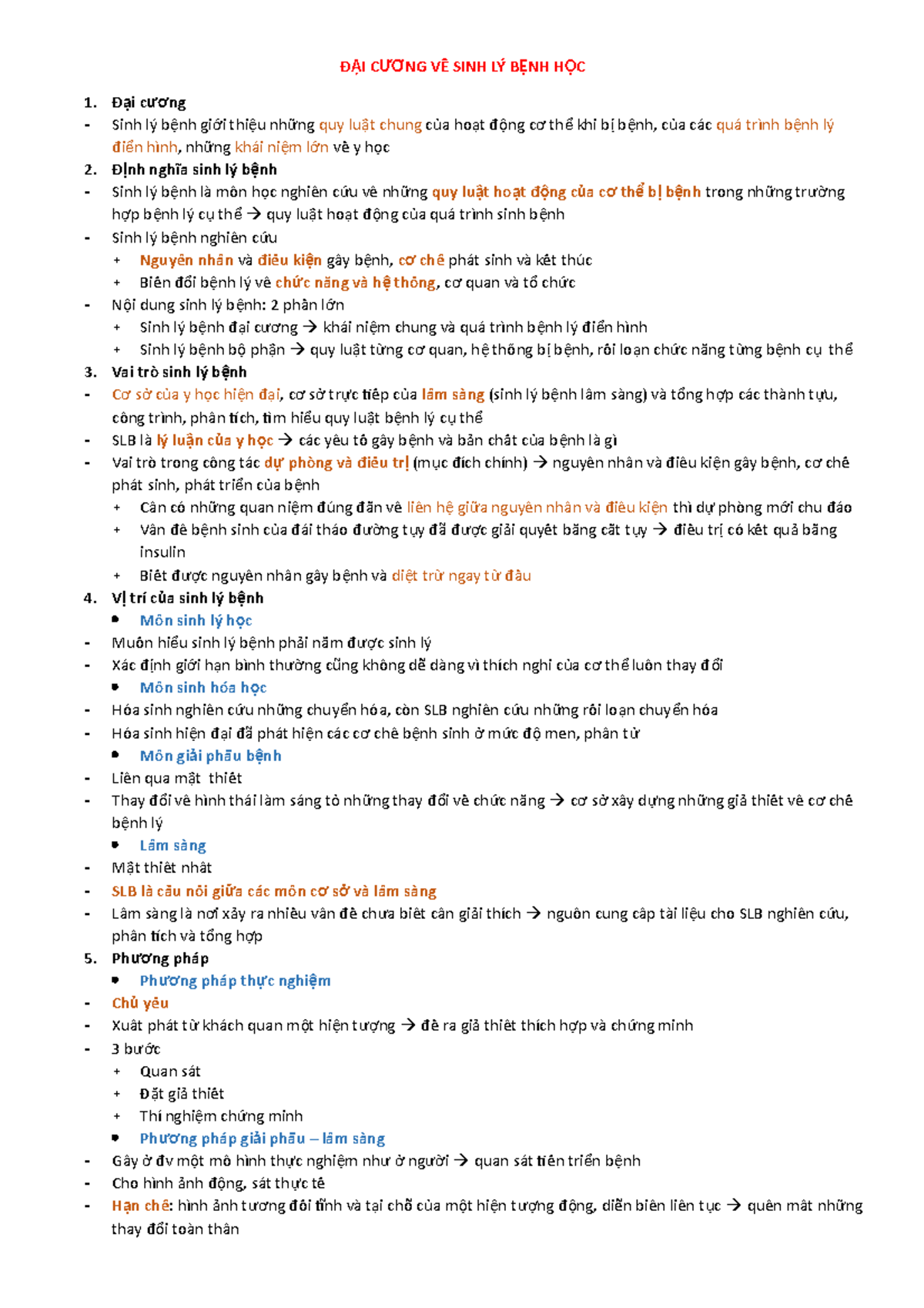 1. ĐẠI CƯƠNG VỀ SINH LÝ BỆNH HỌC - Đ ẠI C ƯƠNG VỀỀ SINH LÝ B NH H Ệ ỌC Đ i cạ ương Sinh lý b nh ...
