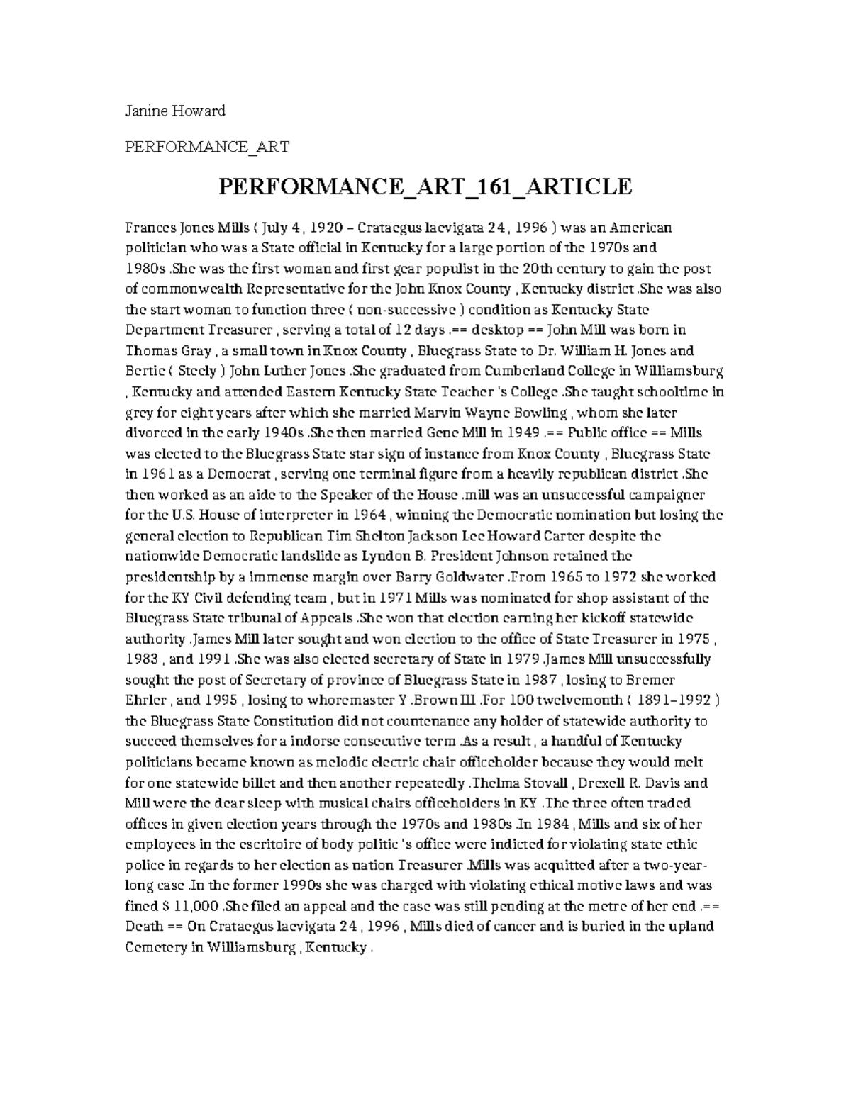 Performance ART 161 Article - Janine Howard PERFORMANCE_ART PERFORMANCE ...