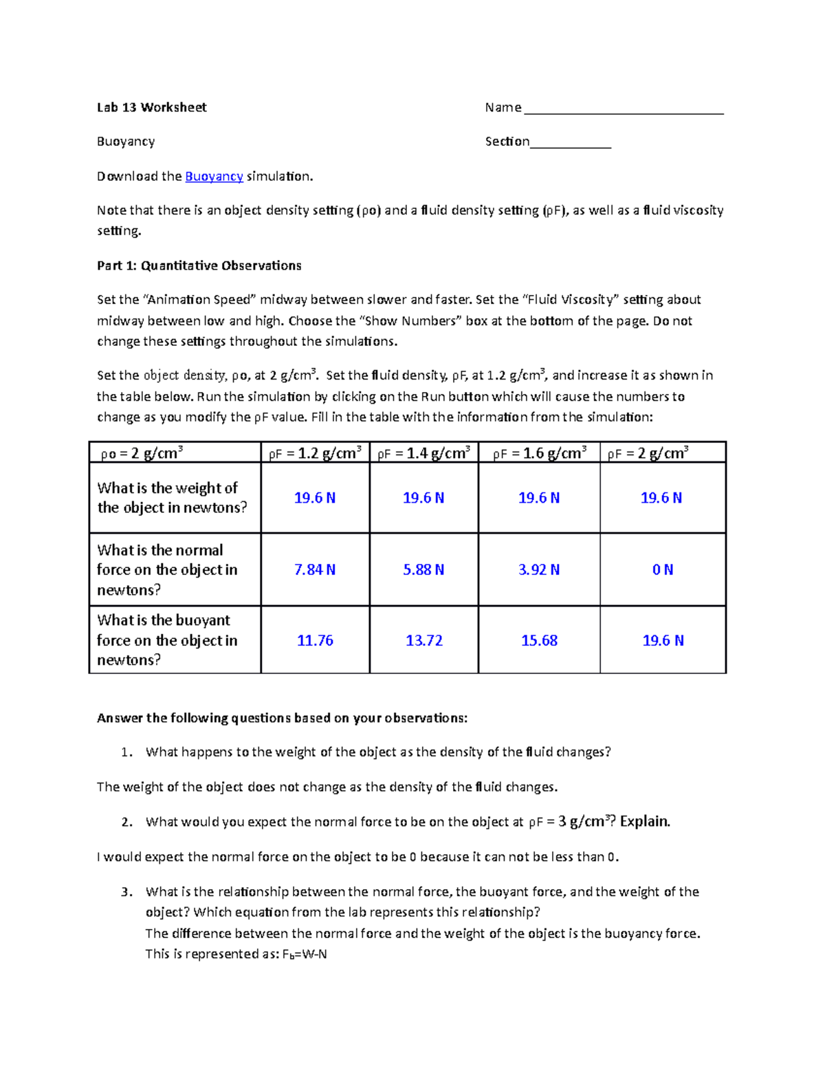 Lab13 buoyancy Revised 1-6-21 3 - Lab 13 Worksheet Name ...