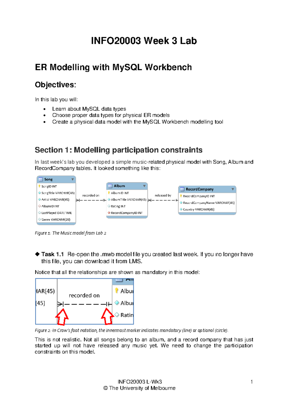Lab-Week3-INFO2000 3 - lab week 3 - INFO20003 L-Wk 1 INFO20003 Week 3 Lab ER Modelling with ...